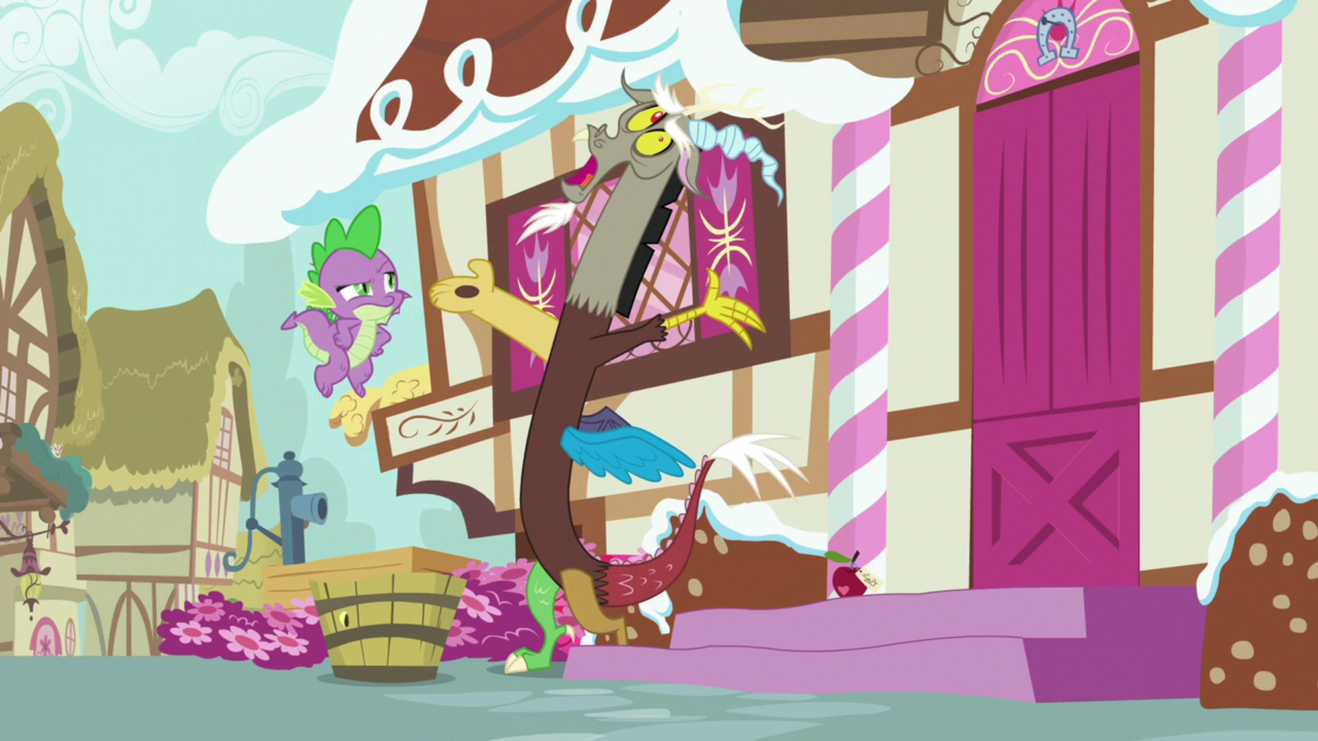 #2432527 - safe, screencap, discord, spike, dragon, the big mac ...