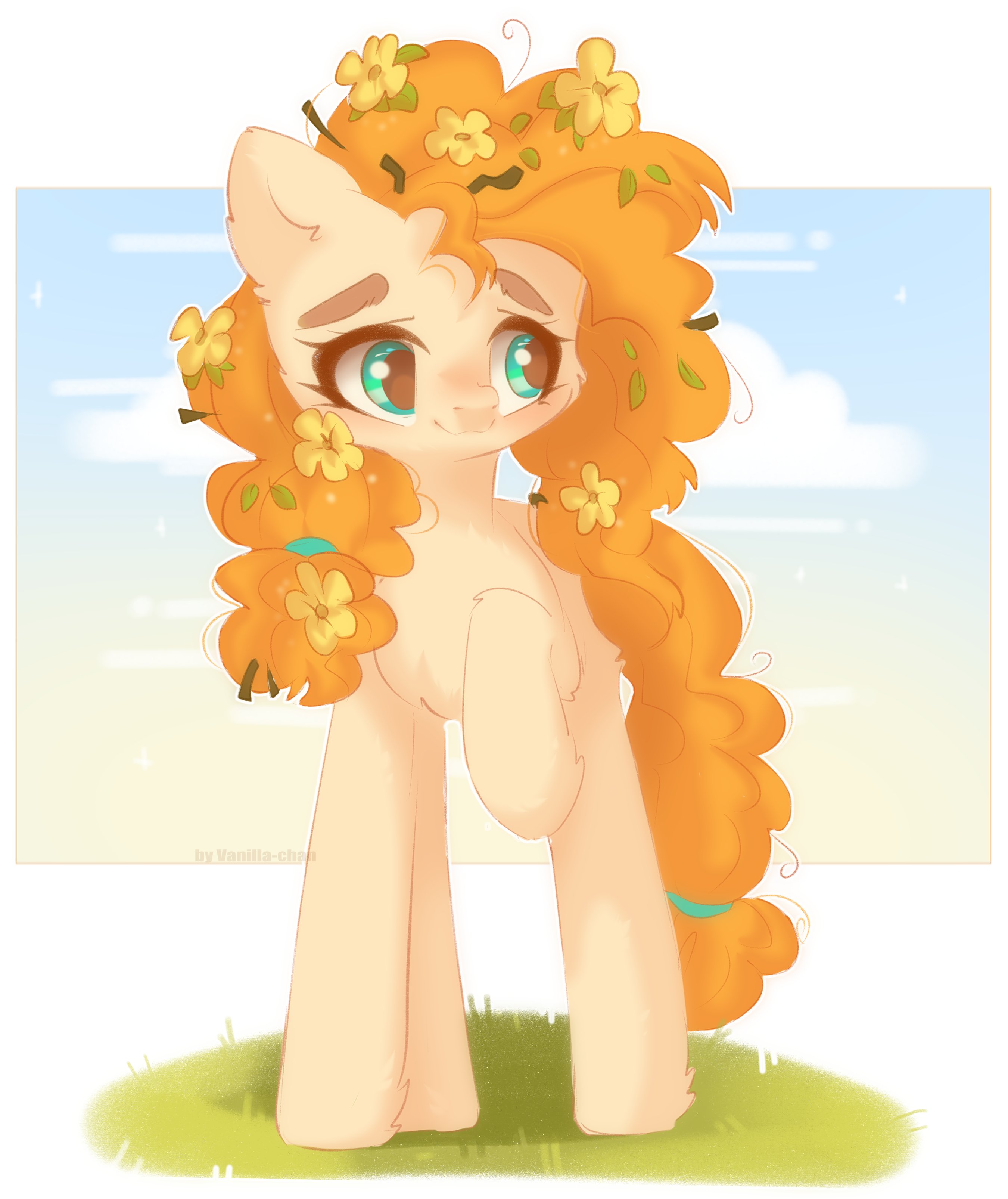 #2415241 - safe, artist:vanilla0pie, pear butter, earth pony, pony ...