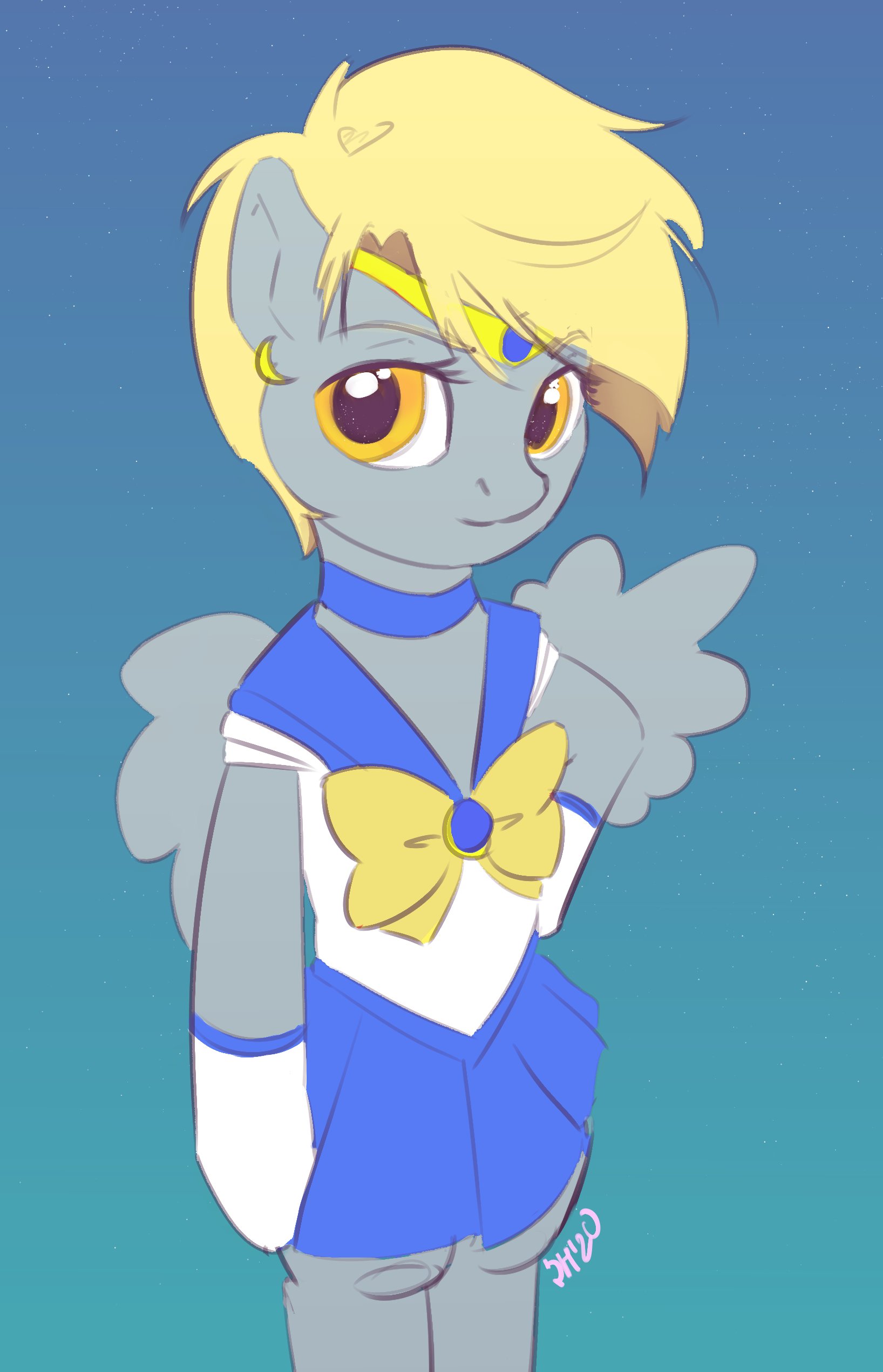 #2451239 - safe, artist:drafthoof, derpy hooves, pegasus, semi-anthro ...