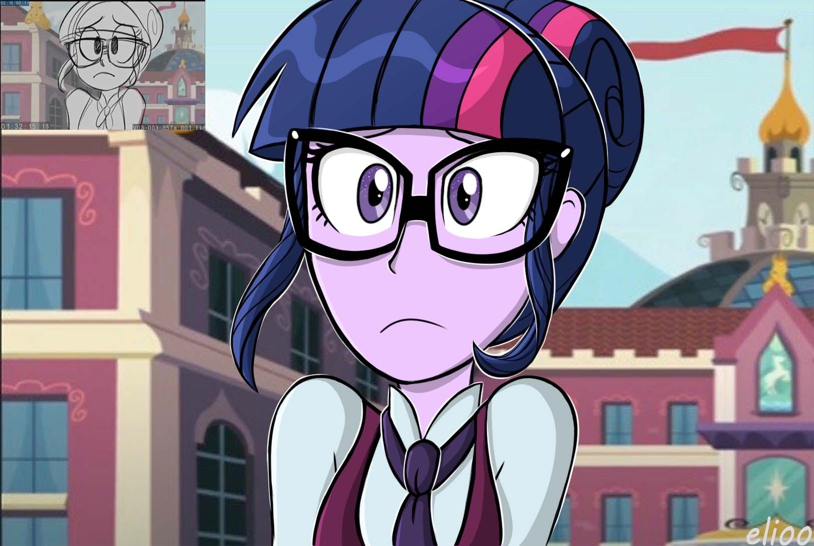 #2438465 - safe, artist:elioo, sci-twi, twilight sparkle, equestria ...