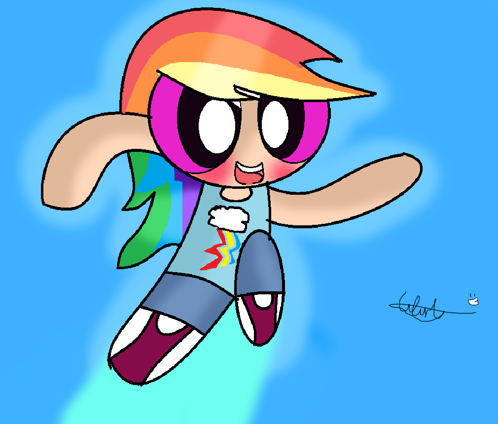 #2535224 - safe, artist:iivividz, rainbow dash, human, blue background ...
