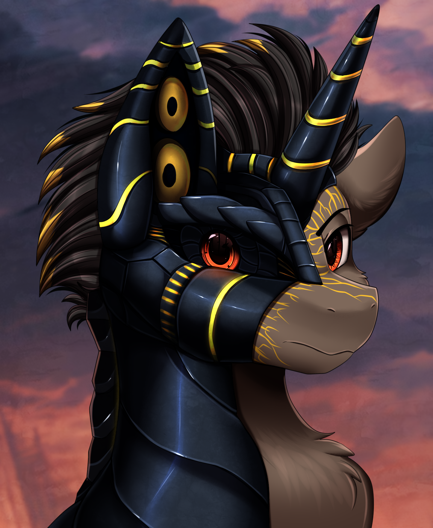 #2713228 - safe, artist:pridark, oc, oc only, oc:saffron shadow, cyborg ...