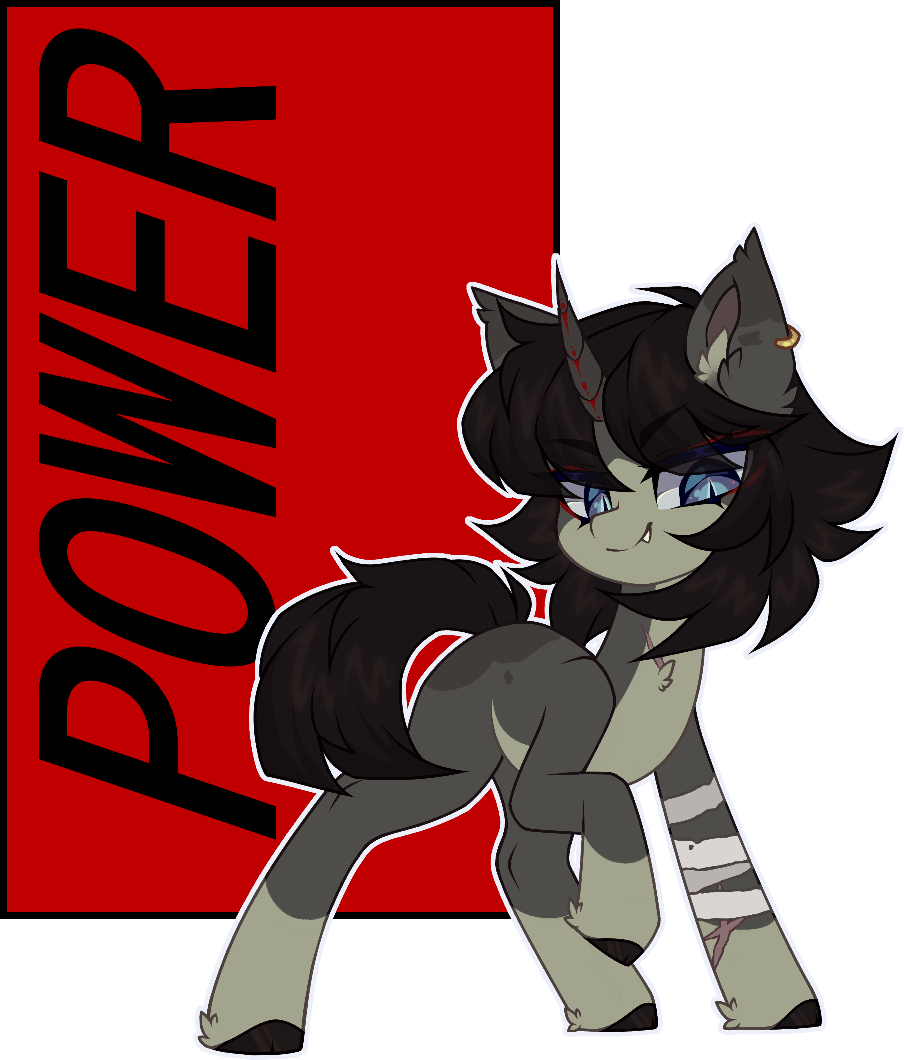 #2723645 - safe, artist:_spacemonkeyz_, oc, oc:power, demon, demon pony ...