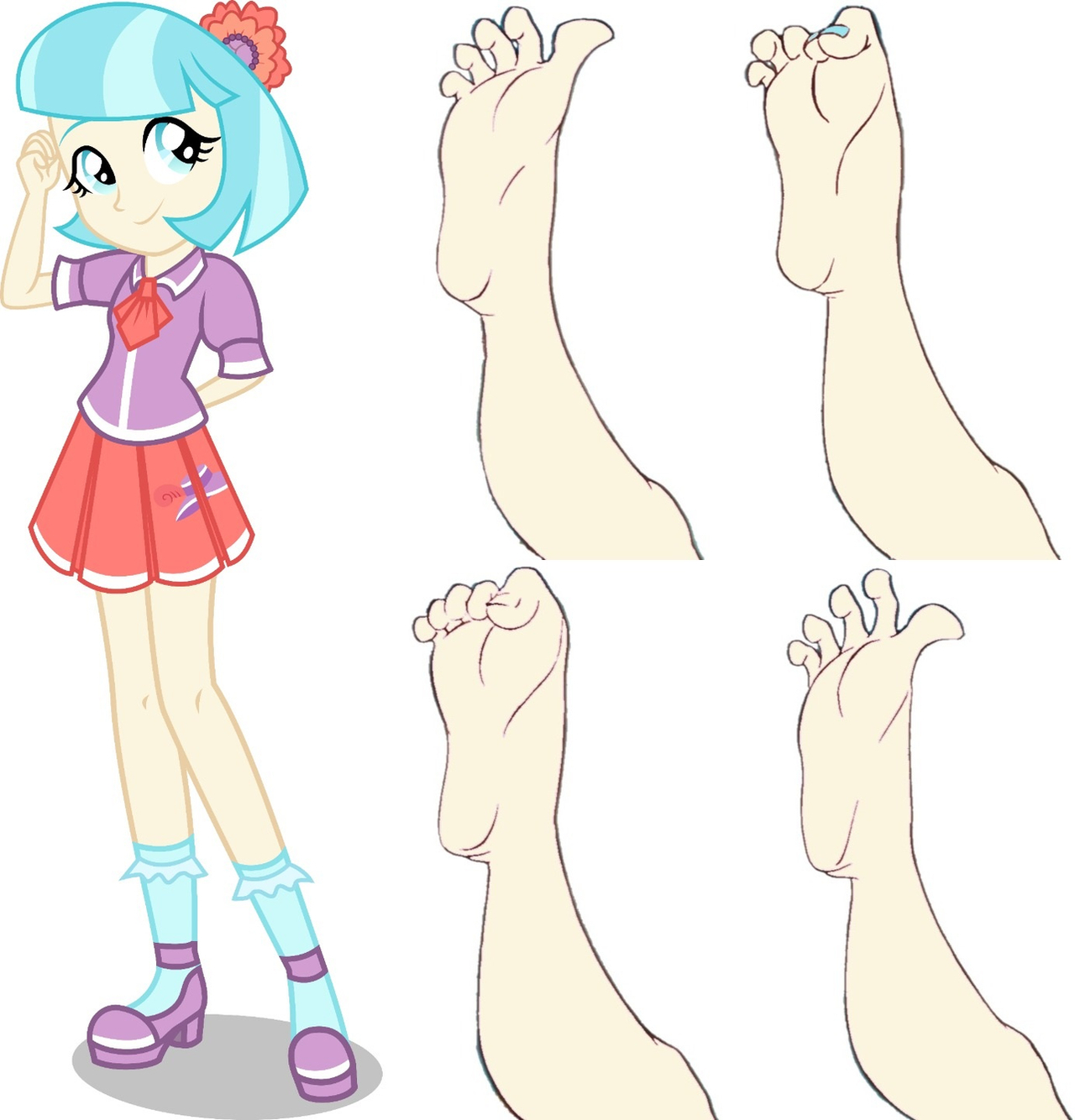 #2714034 - suggestive, artist:gryphonknightavenger, coco pommel, equestria girls, ariel, feet ...