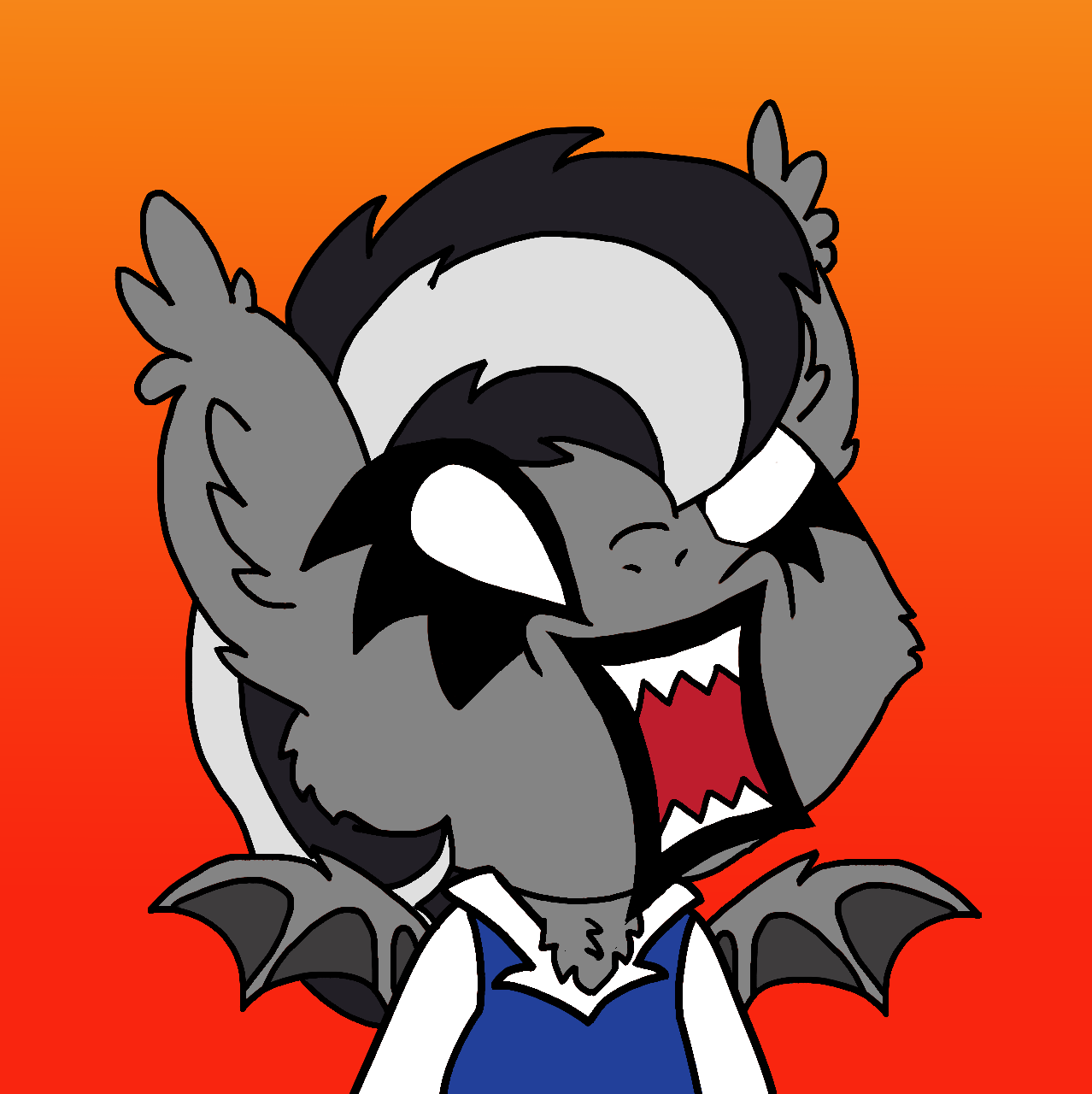 #2729663 - safe, artist:sorajona, oc, oc:dusk avenheart, bat pony, anthro, aggretsuko, angry ...