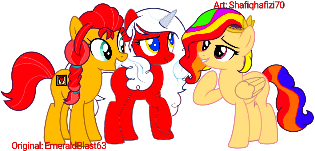 #2730713 - safe, artist:shafiqhafizi70, oc, oc:rosa blossomheart, earth pony, pegasus, pony ...