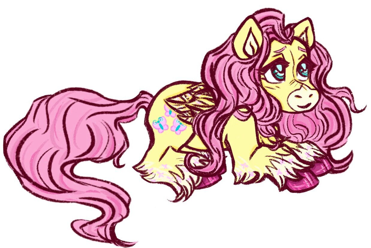 #2734196 - safe, artist:skajoodskadood, fluttershy, horse, pegasus ...