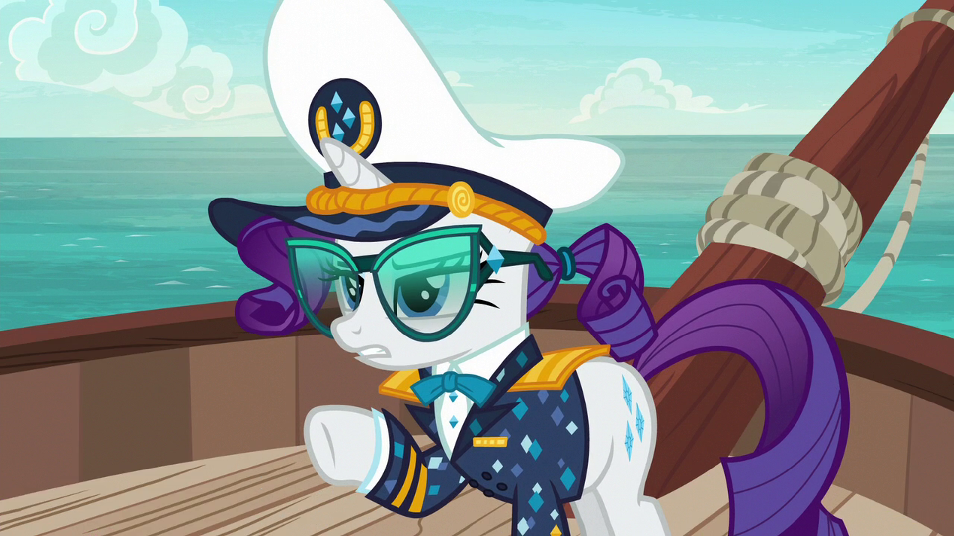 #2744719 - safe, screencap, rarity, pony, ppov, boat, captain rarity ...