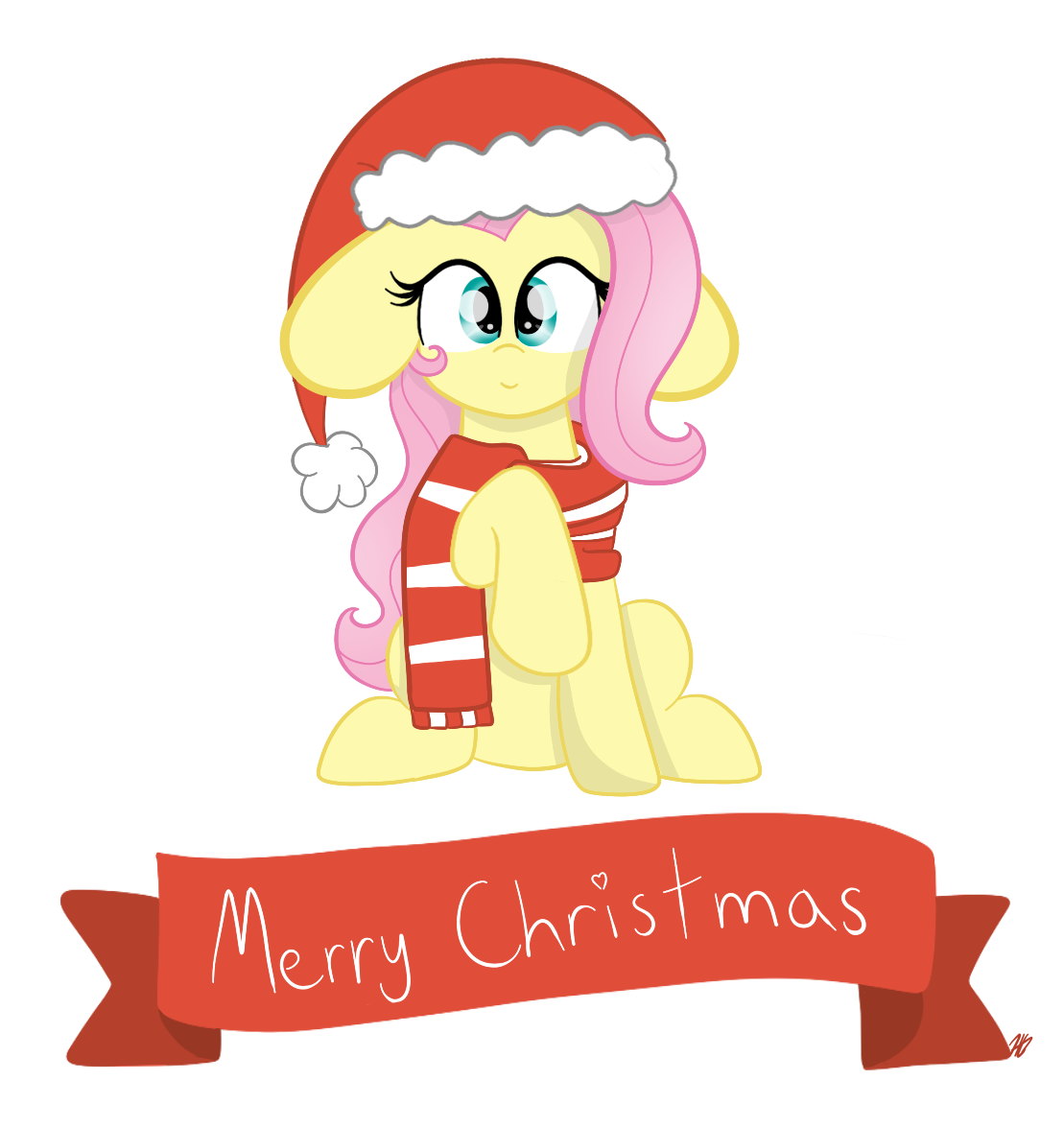 #2757424 - safe, artist:sugarcloud12, fluttershy, pony, g4, christmas ...