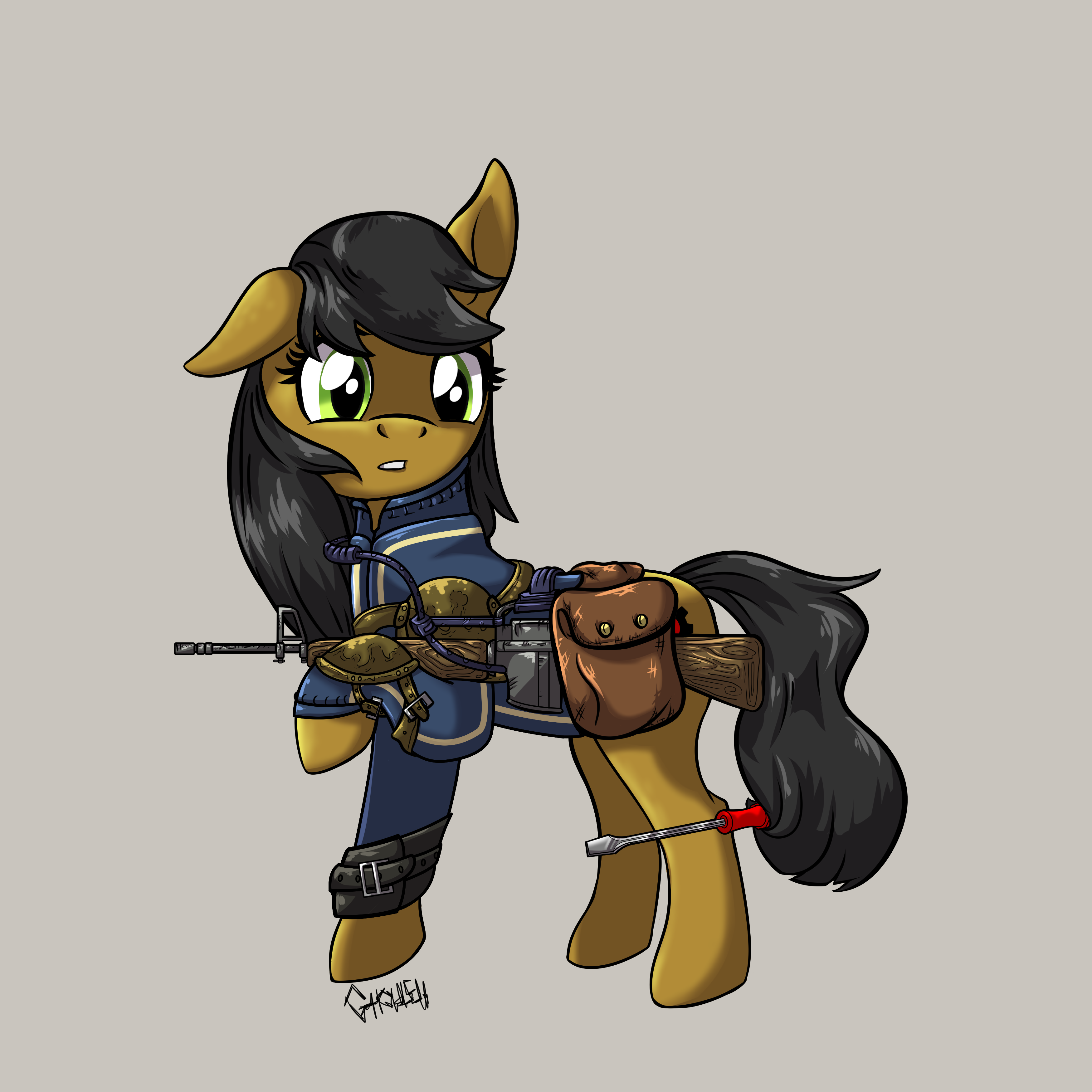 #2775110 - safe, artist:ghouleh, oc, oc only, earth pony, pony, fallout ...