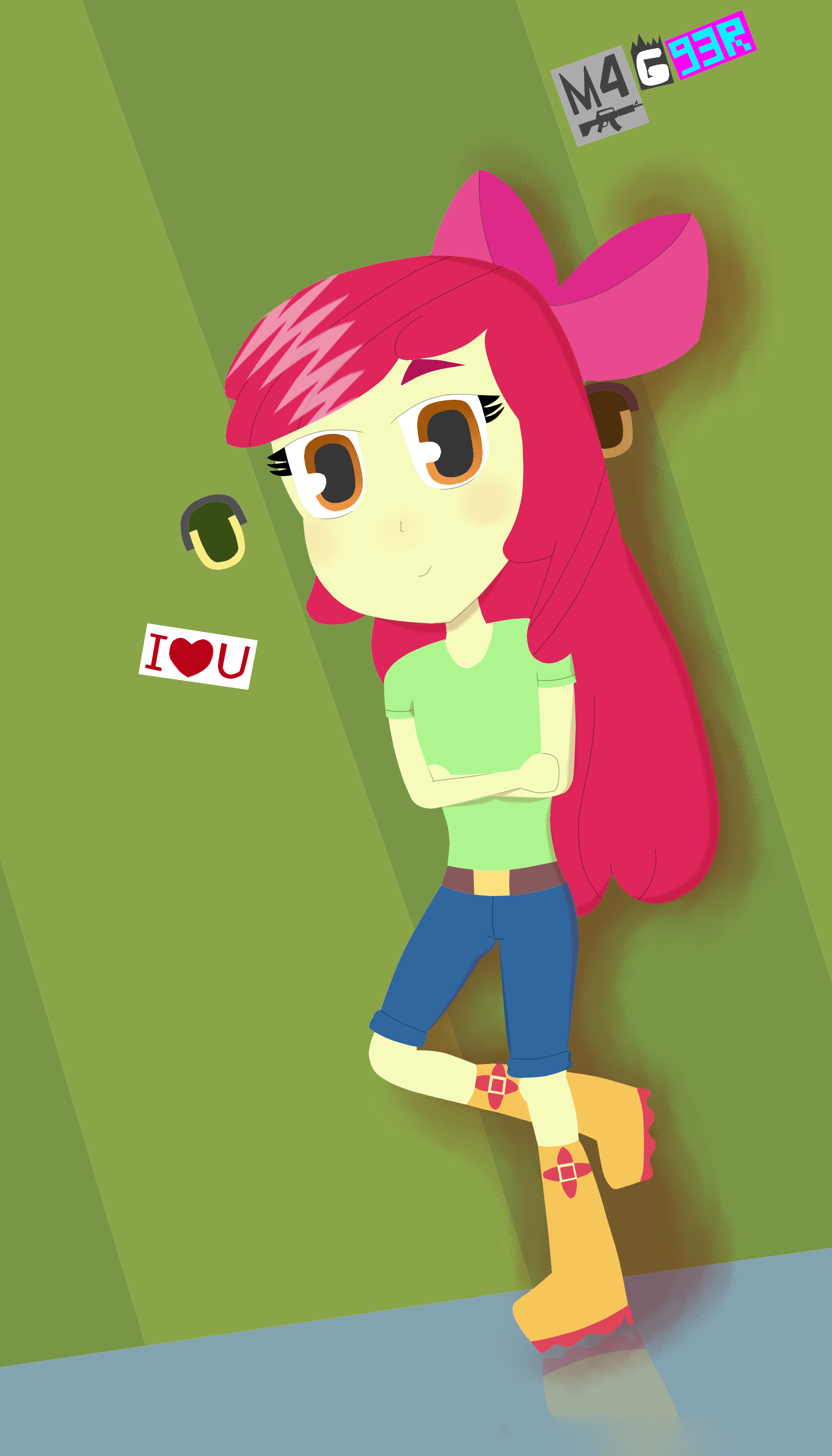#2759765 - safe, artist:m4g93r, apple bloom, equestria girls, high res ...