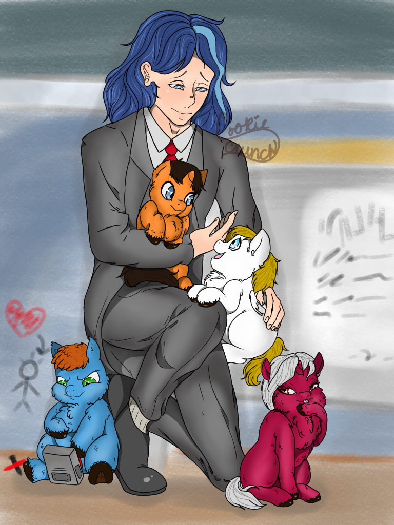 #2562216 - safe, artist:cookiecrunch, fluffy pony, human, pony, series ...