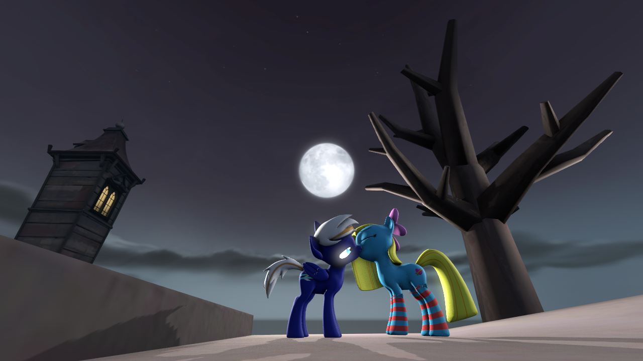 #2568289 - safe, anonymous artist, oc, oc:cuteamena, oc:electric blue, 3d, building, clothes ...