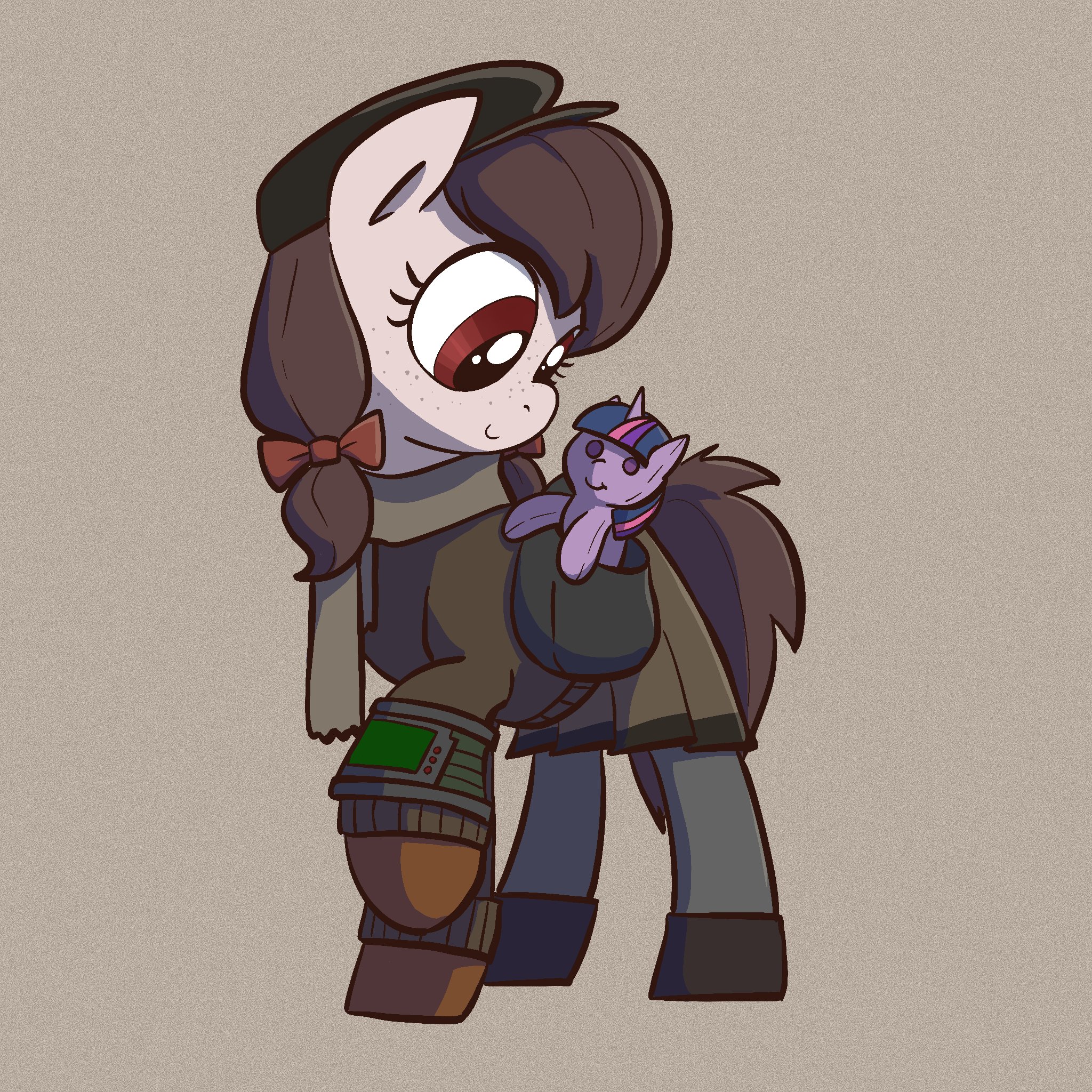 #2607073 - safe, artist:pfeffaroo, twilight sparkle, oc, oc only, earth ...