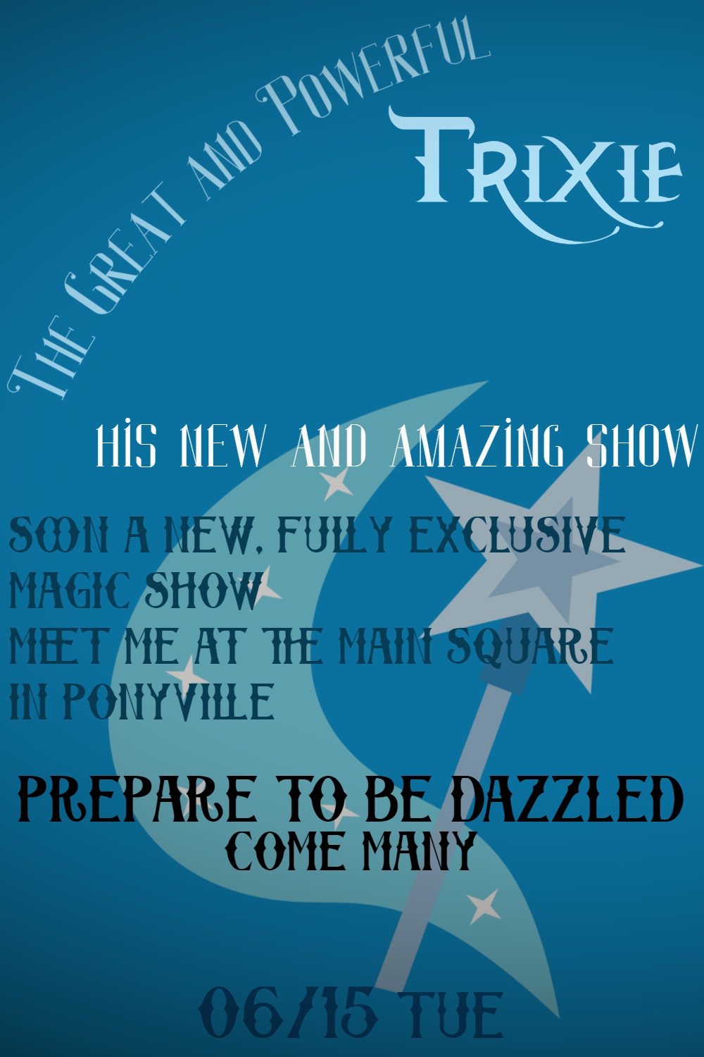 #2636277 - safe, artist:charinnditi, trixie, cutie mark, poster, text ...