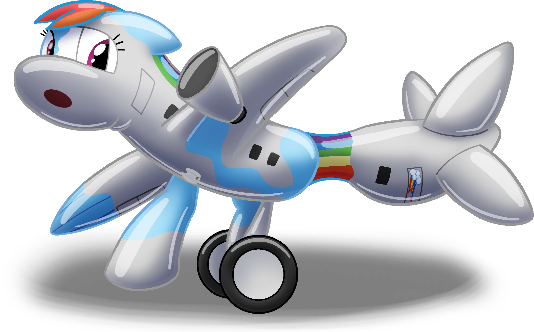 #2647380 - safe, artist:bladedragoon7575, rainbow dash, inflatable pony ...