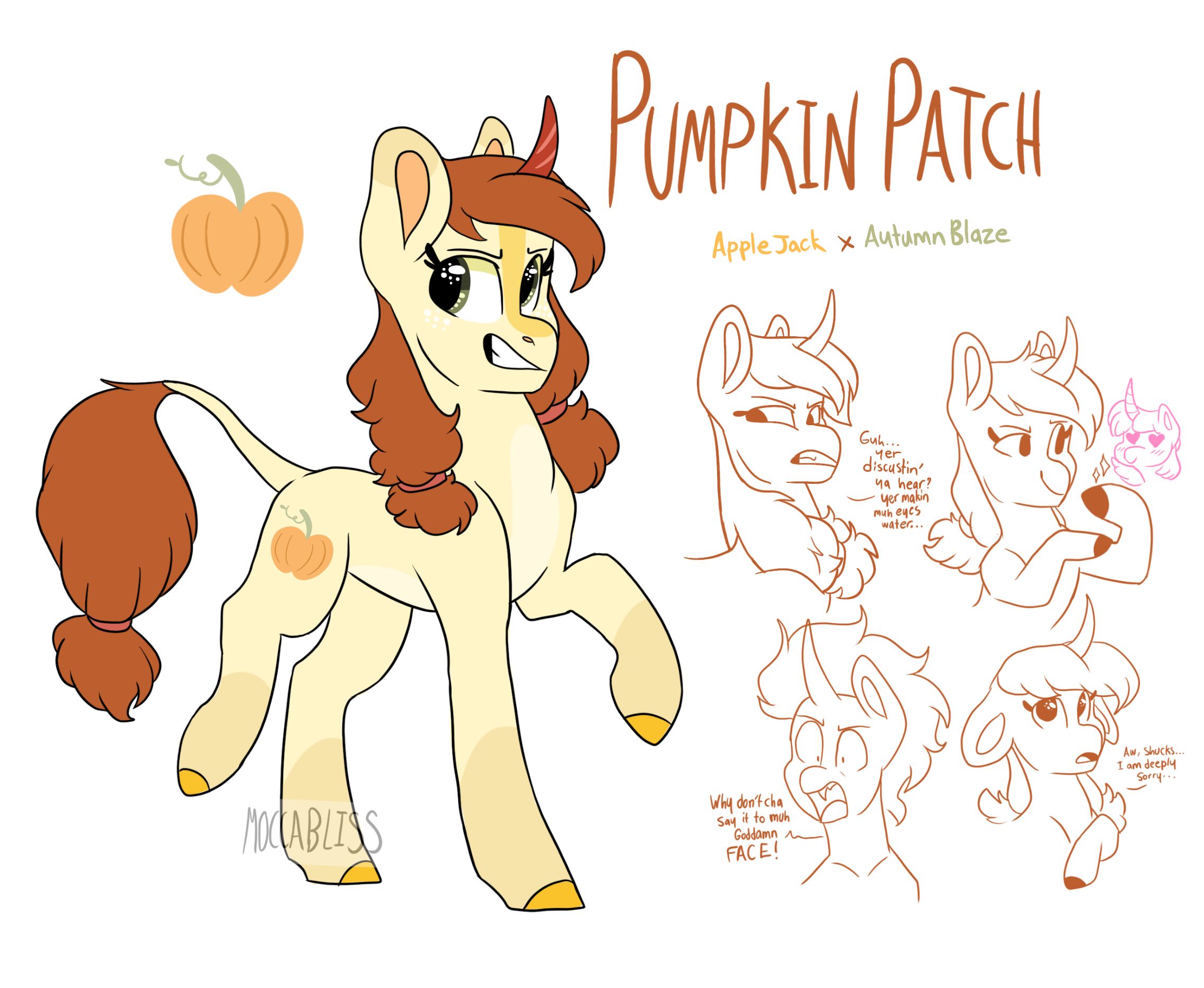 #2656051 - safe, artist:moccabliss, oc, oc only, oc:pumpkin patch ...