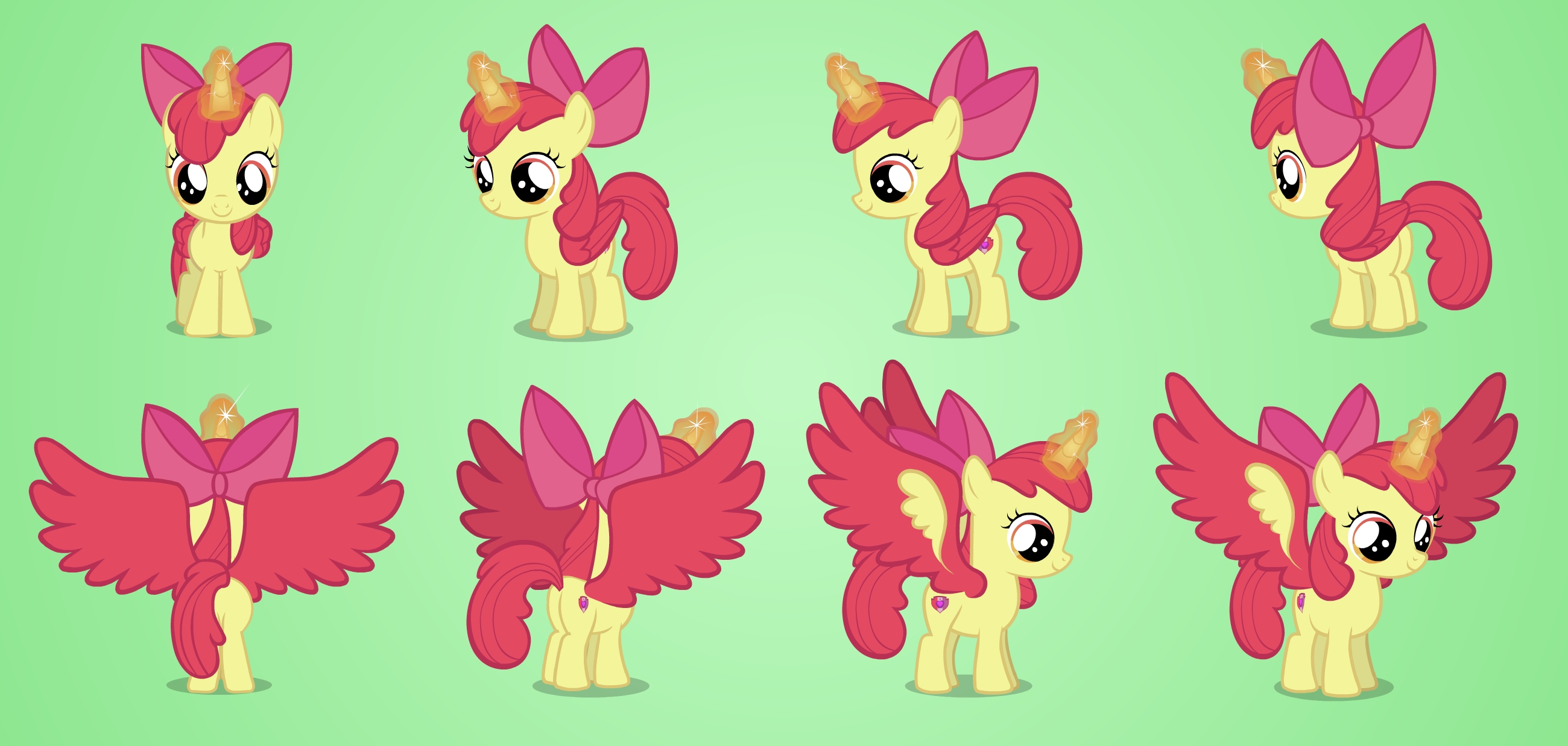 #2665963 - safe, artist:brutalweather studio, apple bloom, alicorn ...