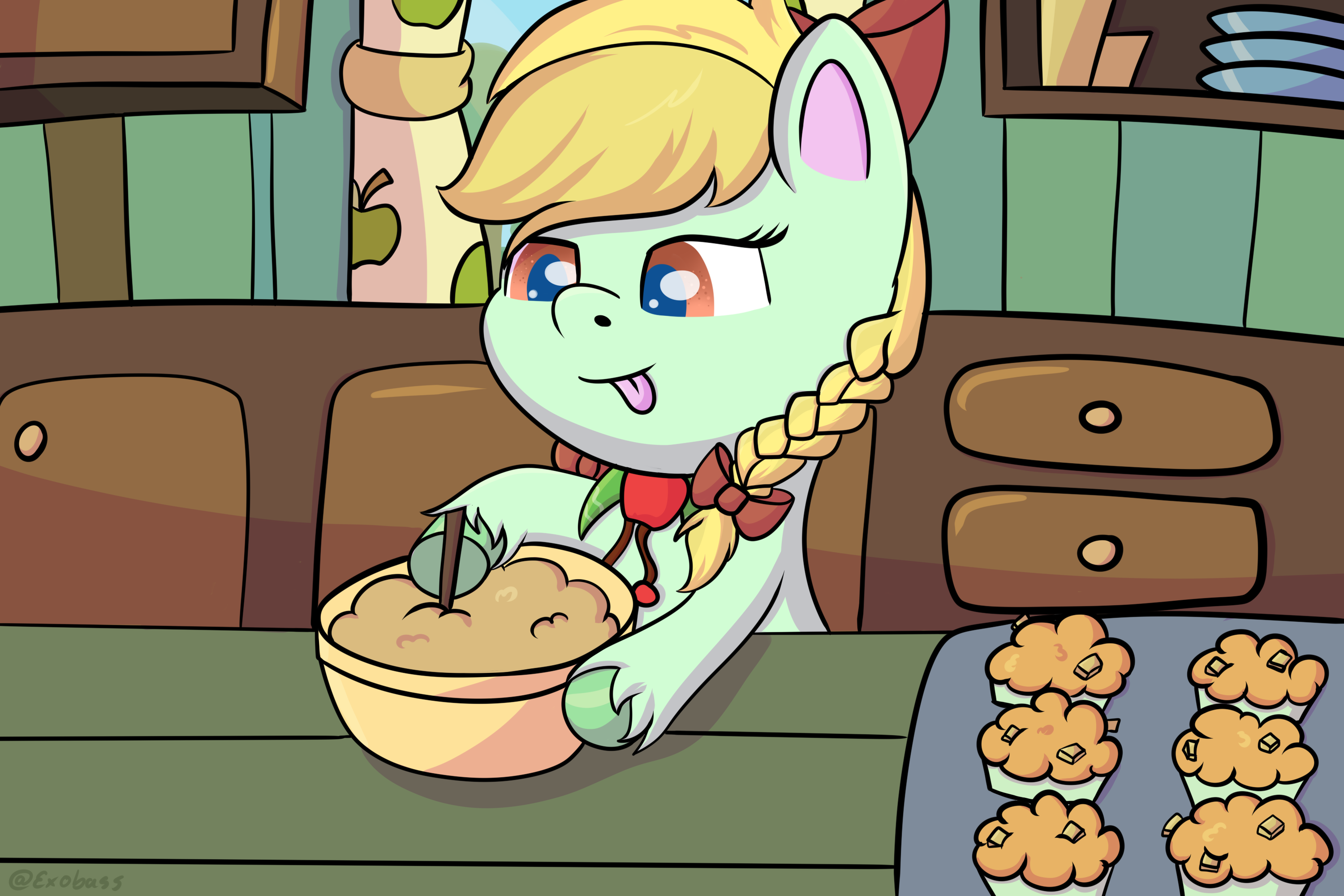 #2668601 - safe, artist:exobass, oc, oc:appletree, earth pony, pony, g4 ...