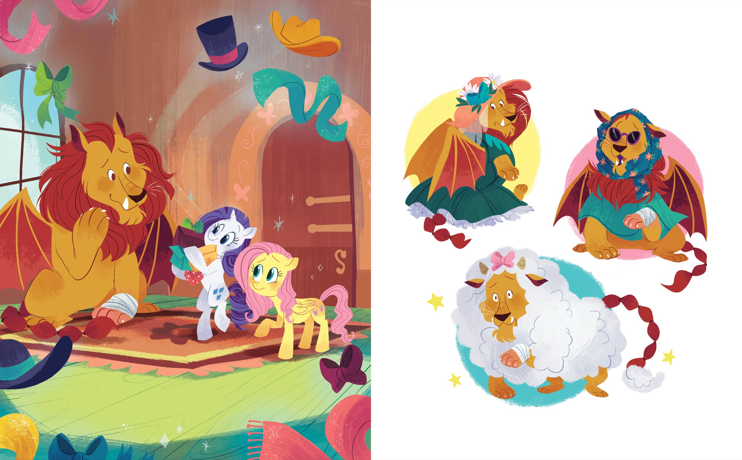 #2674853 - safe, artist:zoe persico, fluttershy, manny roar, rarity ...