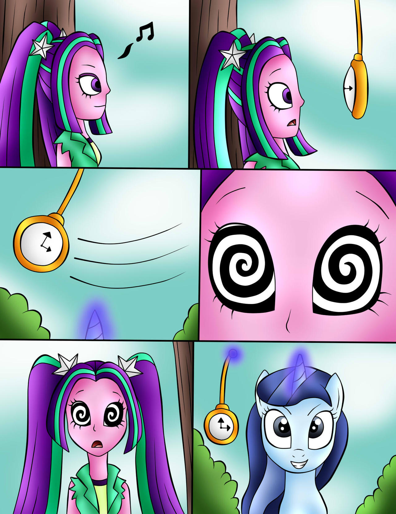 #2679900 - safe, artist:jerrydestrtoyer, aria blaze, oc, oc:spiral ...