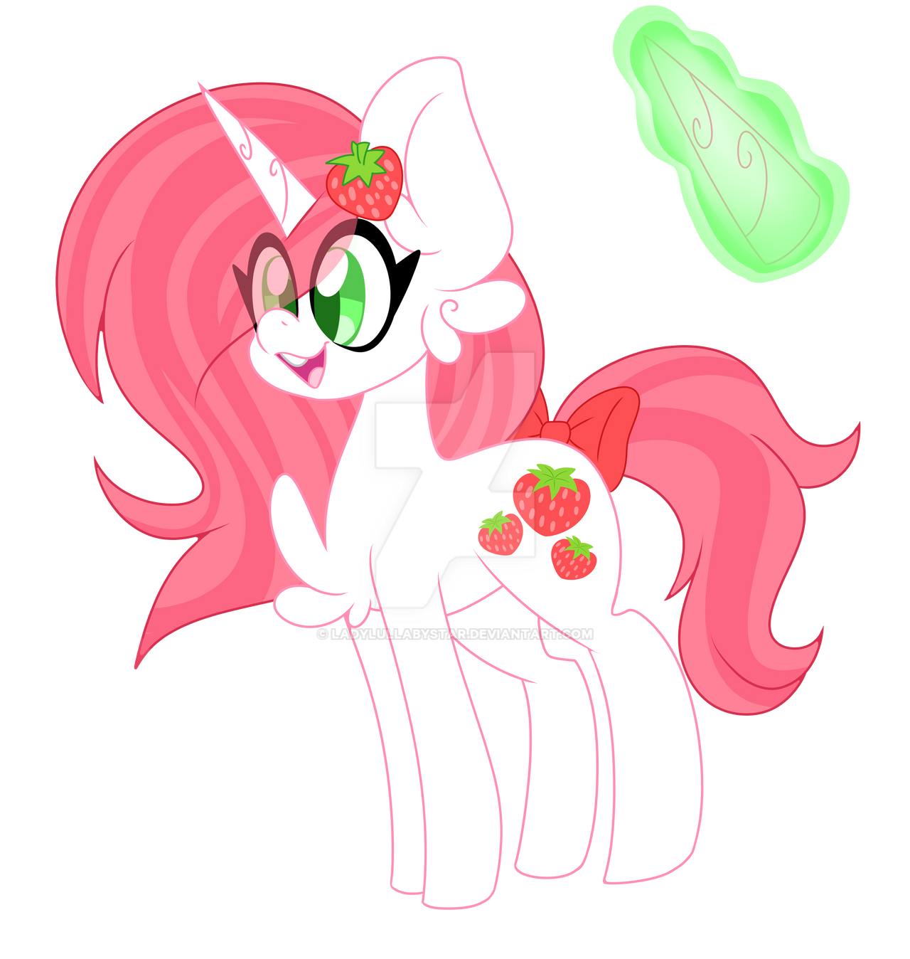 #2786510 - safe, artist:ladylullabystar, oc, oc:strawberry ribbon, pony ...