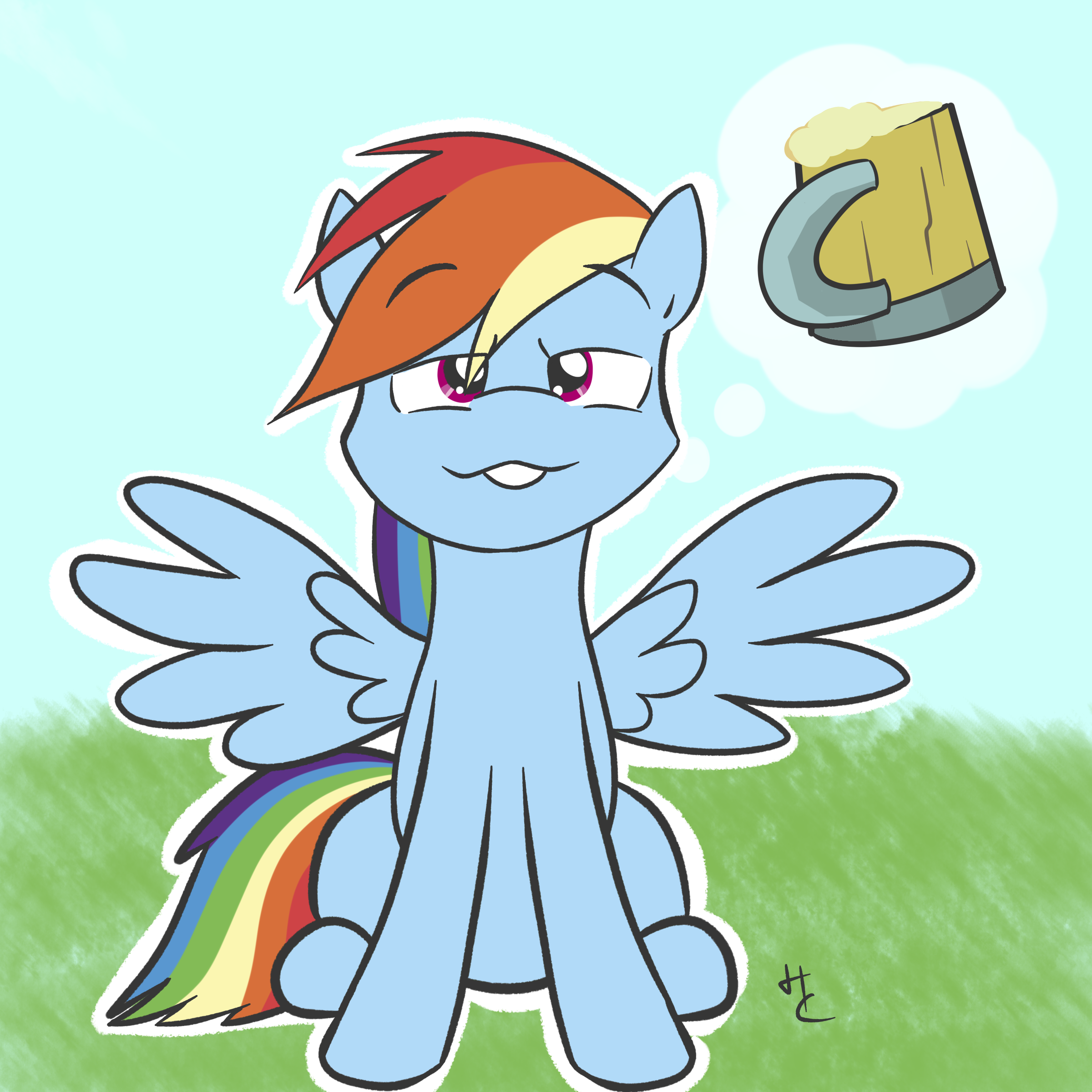 #2958096 - safe, artist:hardcyder, rainbow dash, pegasus, pony, cider ...