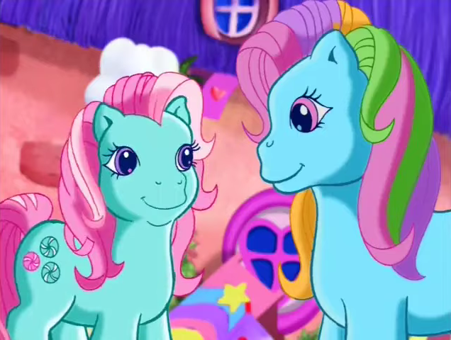 #2964592 - safe, screencap, minty, rainbow dash (g3), earth pony, pony, g3, the runaway rainbow ...