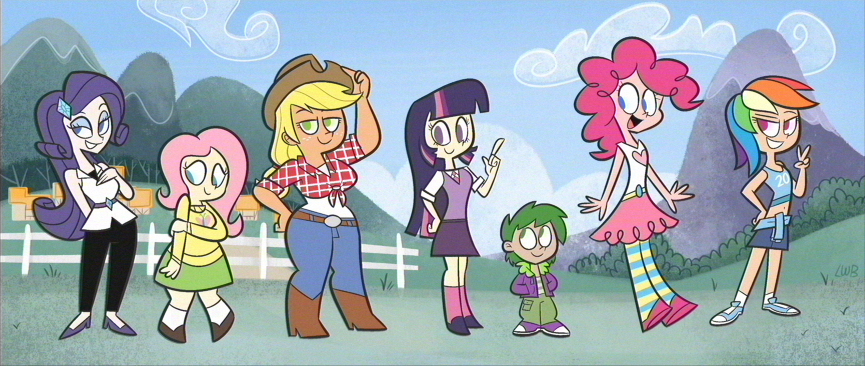 #2964749 - safe, artist:lolwutburger, applejack, fluttershy, pinkie pie ...