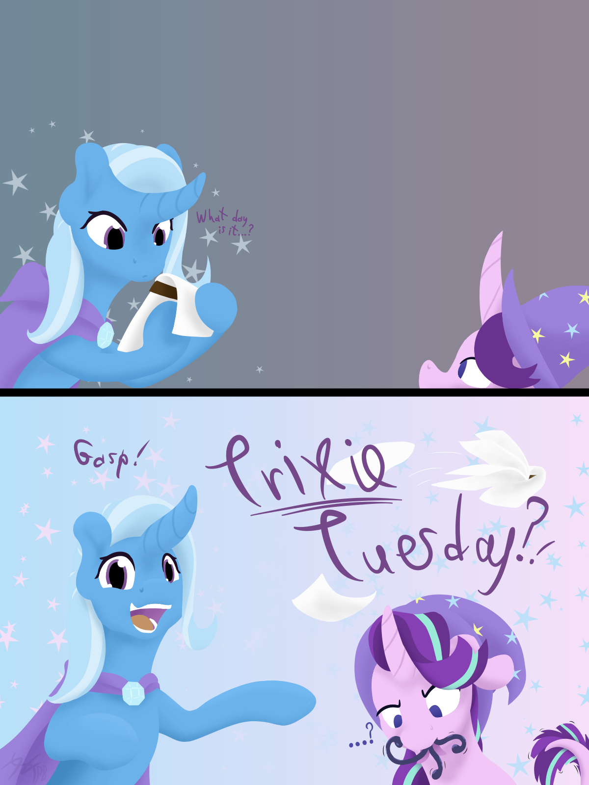 #2965406 - safe, artist:parallel black, starlight glimmer, trixie ...