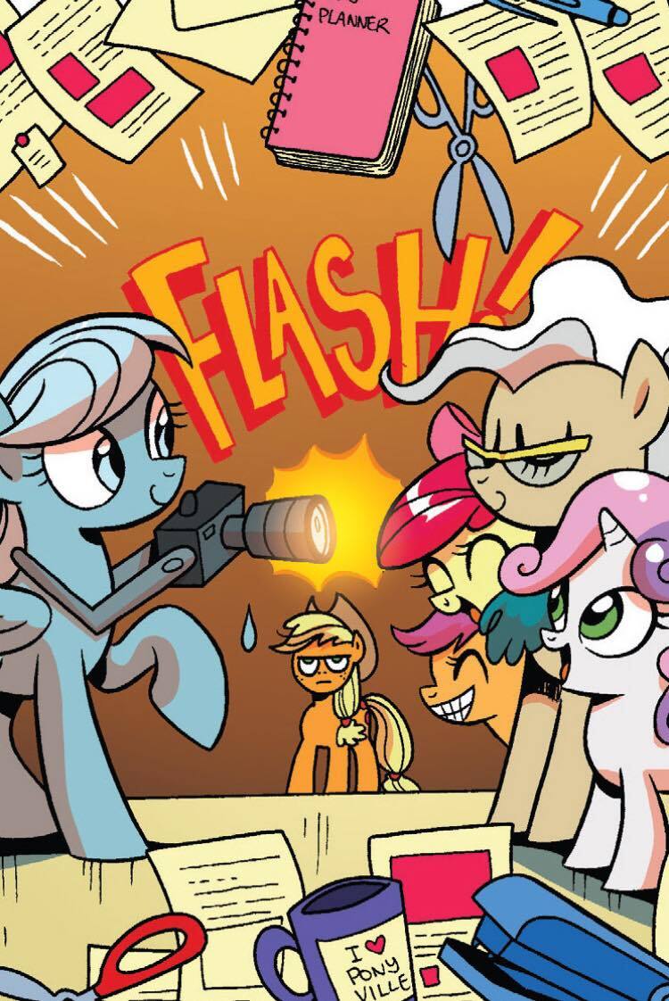 #2967215 - safe, artist:brendahickey, apple bloom, applejack, mayor ...