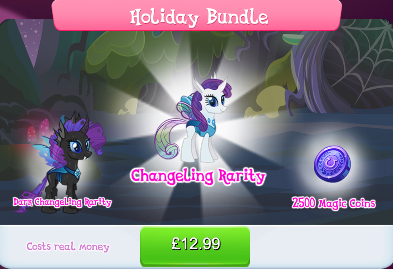 #2967324 - safe, gameloft, rarity, changedling, changeling, my little pony: magic princess ...