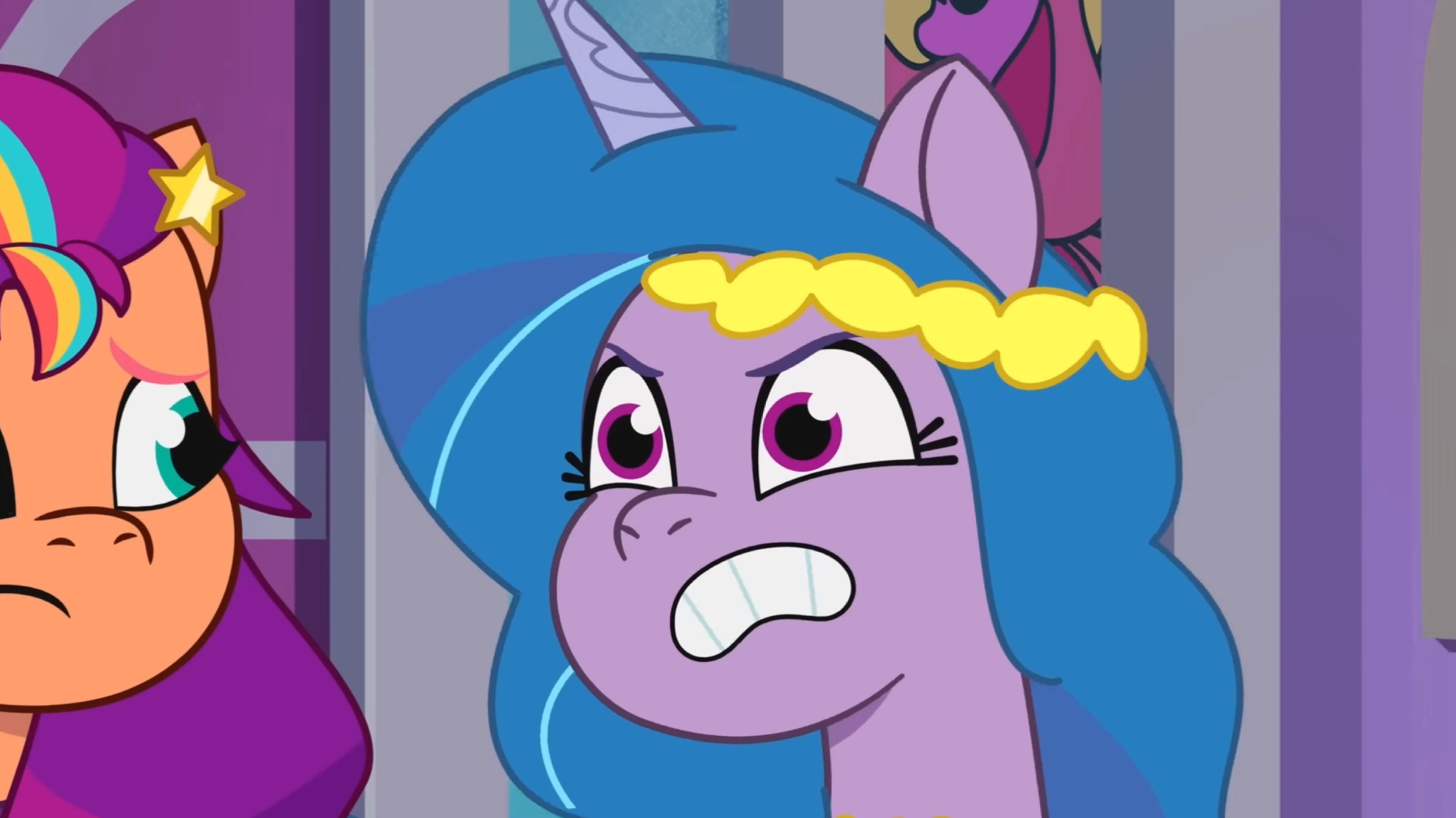 #2971740 - safe, screencap, izzy moonbow, sunny starscout, earth pony ...