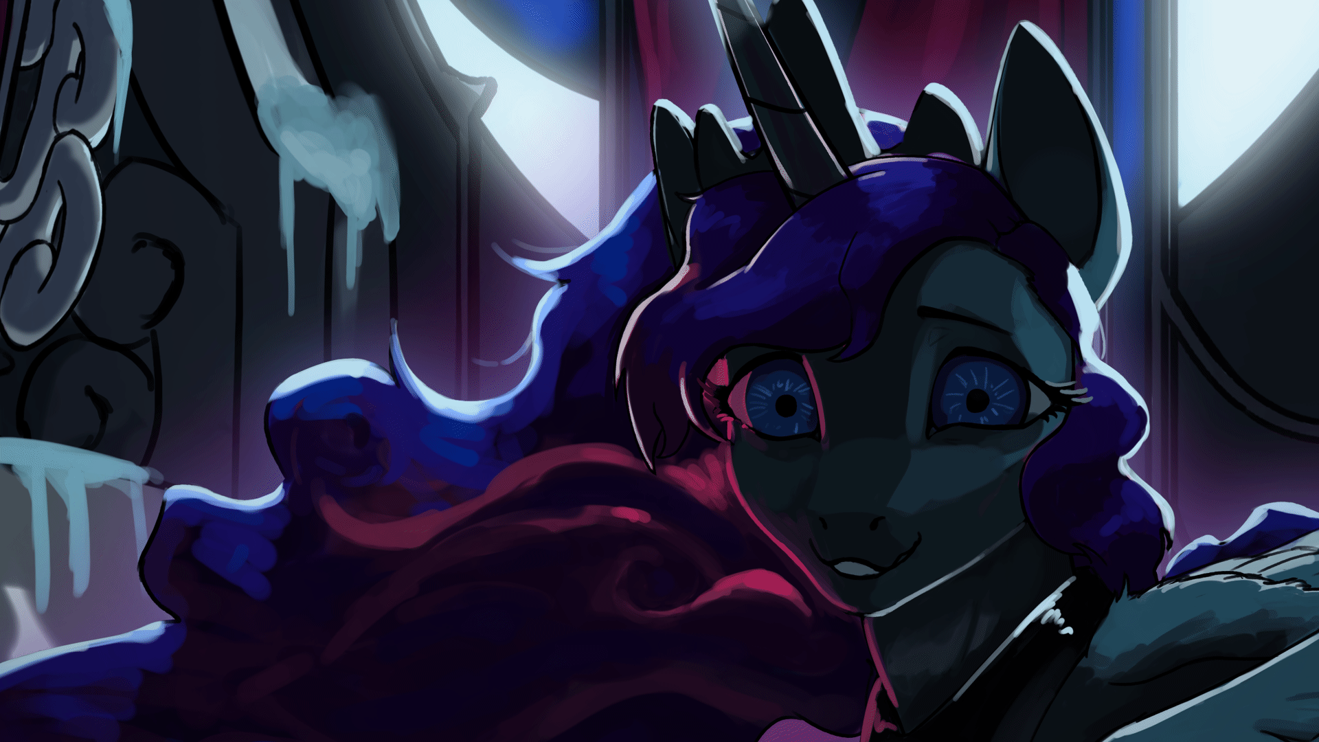 #2973395 - semi-grimdark, artist:neither, princess luna, alicorn, pony ...