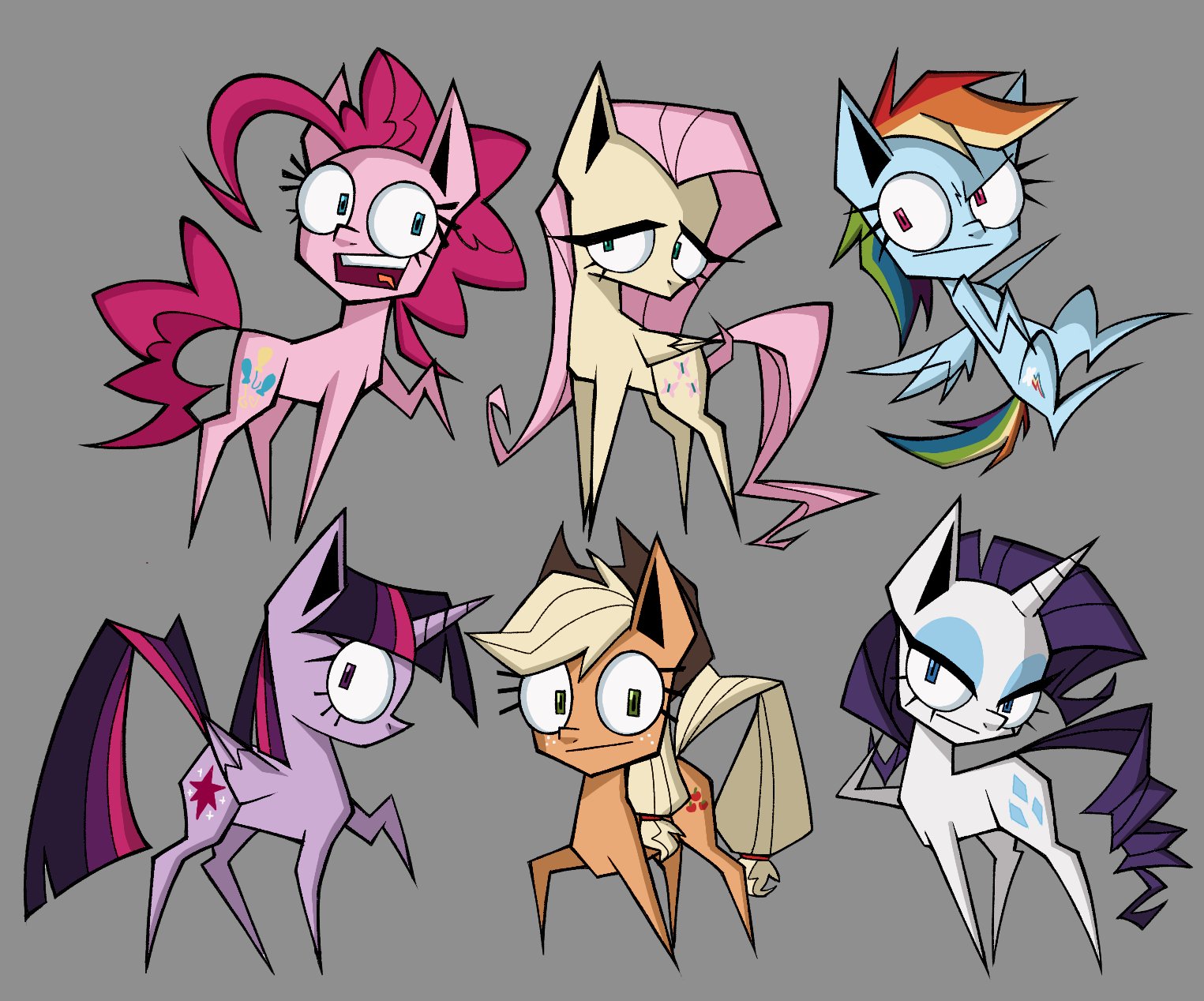 #2973861 - safe, artist:lazy-ale, applejack, fluttershy, pinkie pie ...