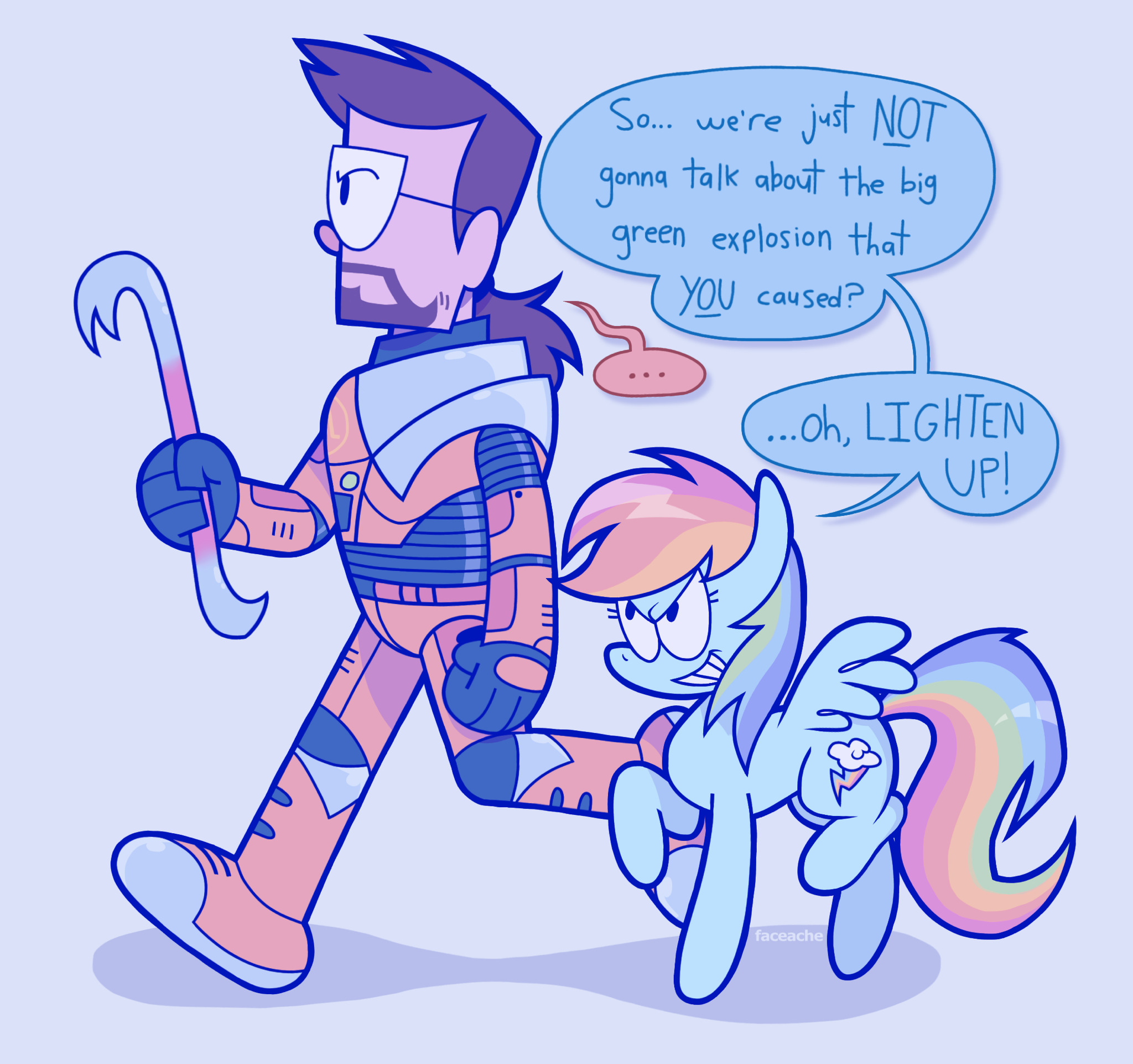 #2976075 - safe, artist:faceache, rainbow dash, human, pegasus, pony ...