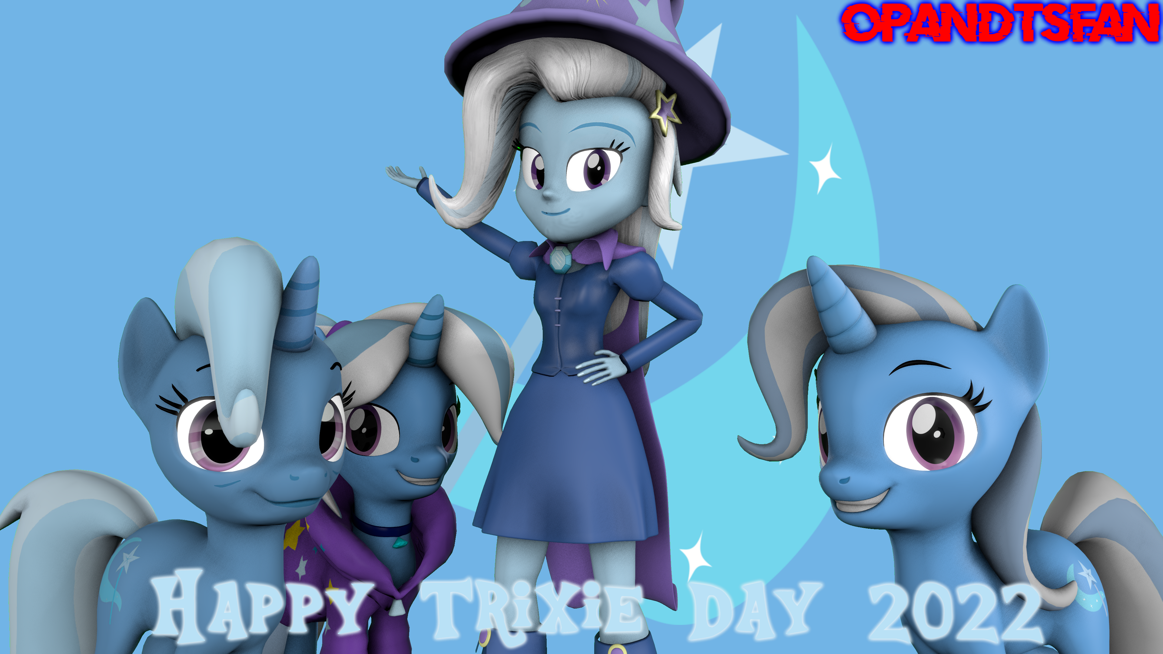 #2977486 - safe, artist:optimussparkle, trixie, human, pony, unicorn ...