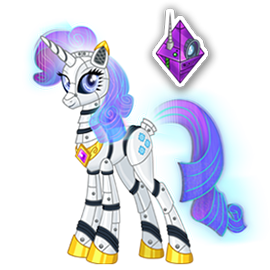 #2977871 - safe, gameloft, rarity, pony, robot, robot pony, unicorn ...