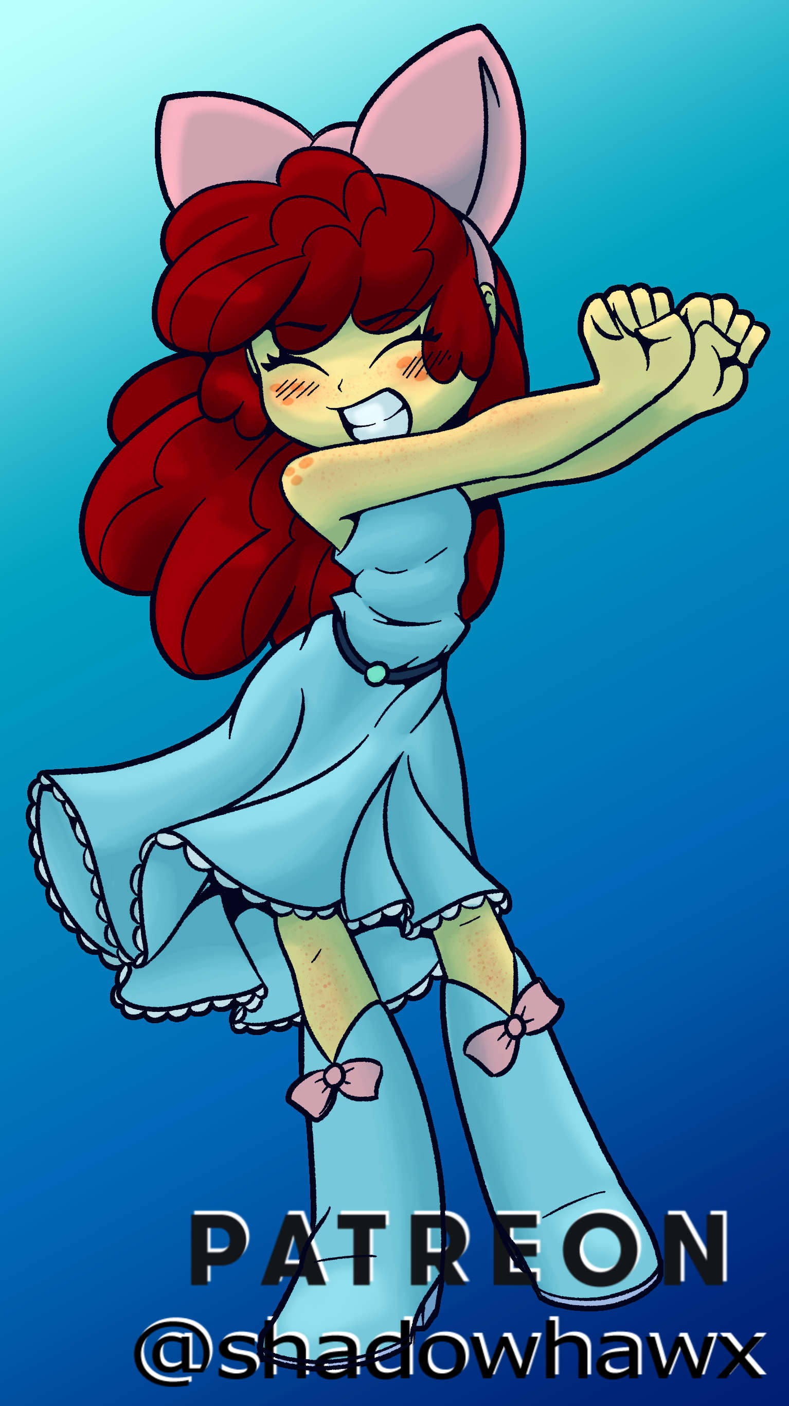 #2961493 - safe, artist:shadowhawx, apple bloom, human, equestria girls ...