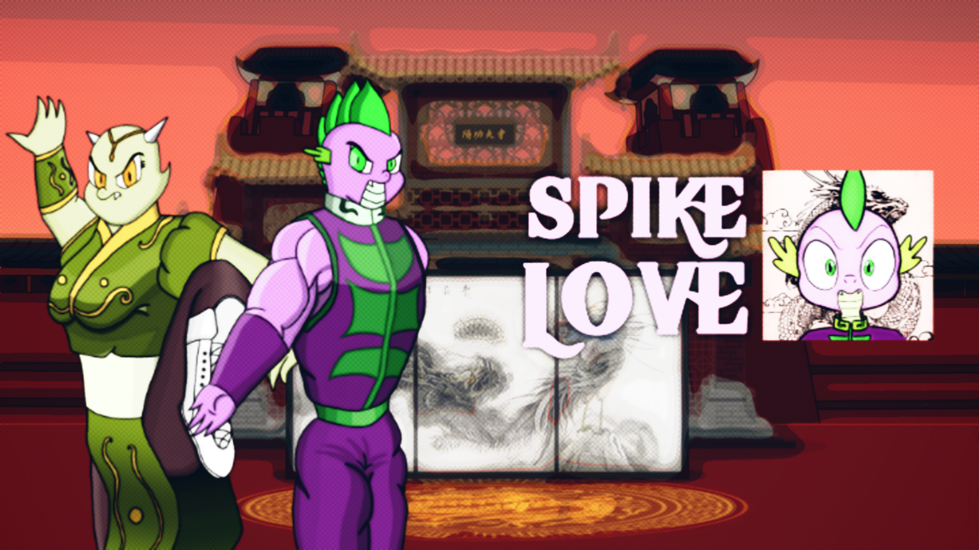 #2962264 - safe, artist:spike-love, spike, oc, oc:jade (queencold ...