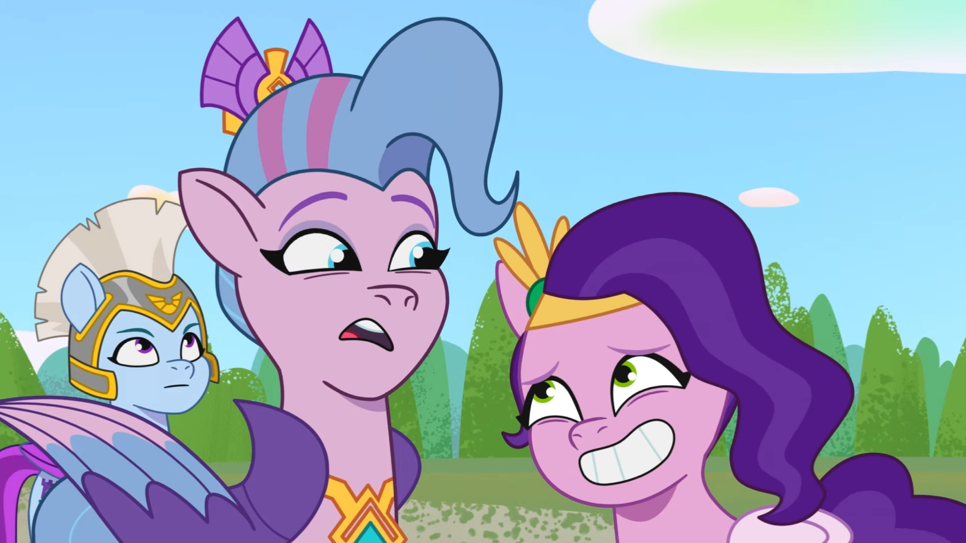 #2985492 - safe, screencap, pipp petals, queen haven, zoom zephyrwing ...