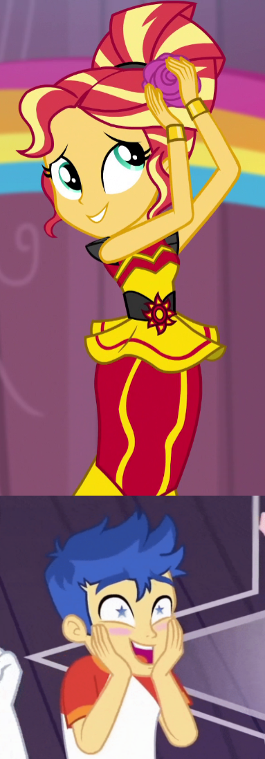 #2986834 - safe, edit, edited screencap, screencap, flash sentry, sunset shimmer, human, dance ...