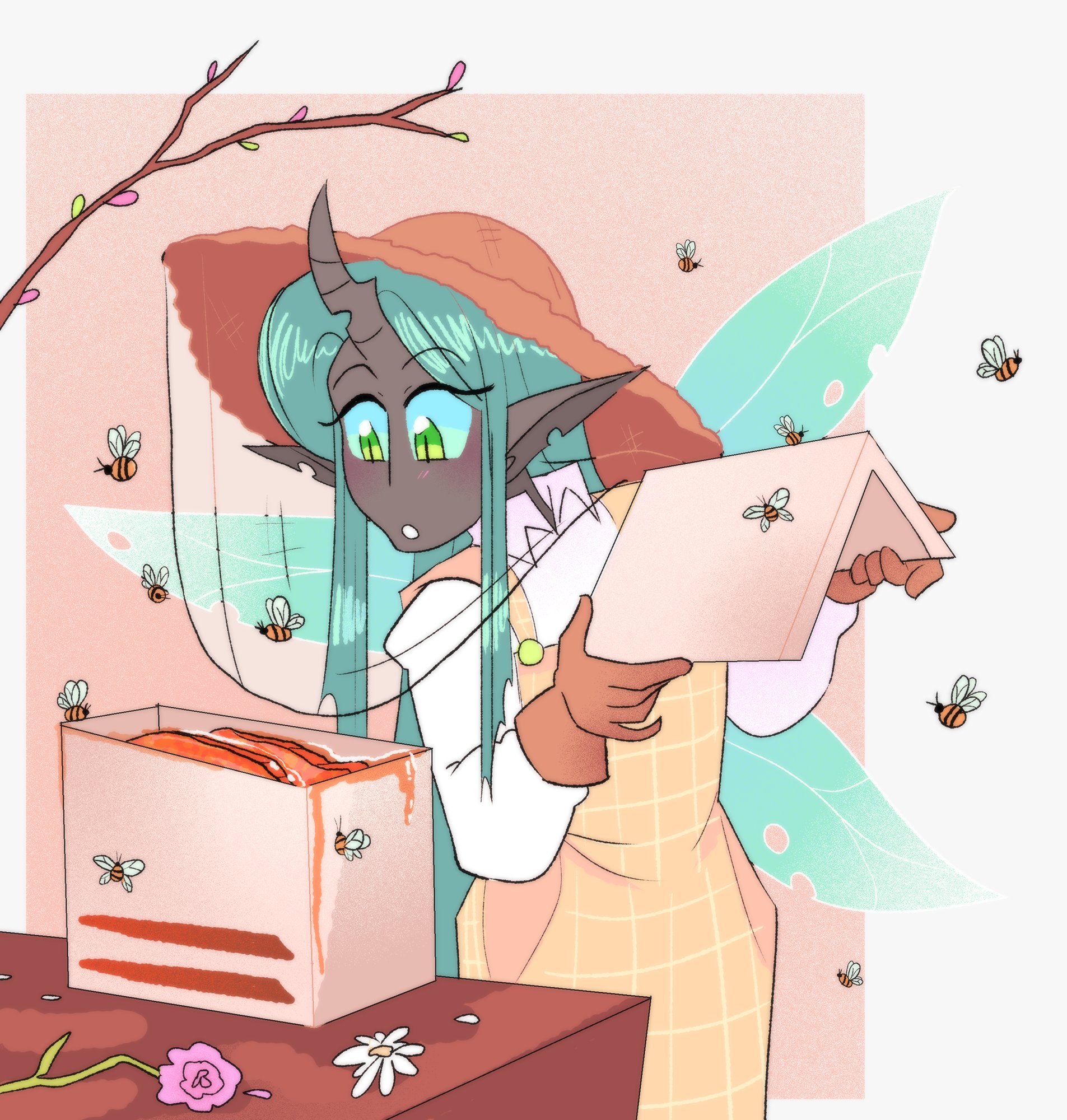 #2989372 - safe, artist:stevetwisp, queen chrysalis, bee, changeling ...