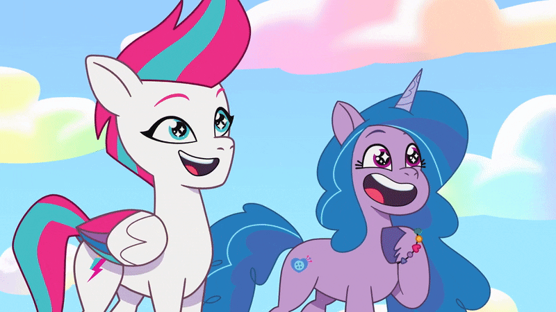 #2989614 - safe, screencap, izzy moonbow, zipp storm, pegasus, unicorn ...