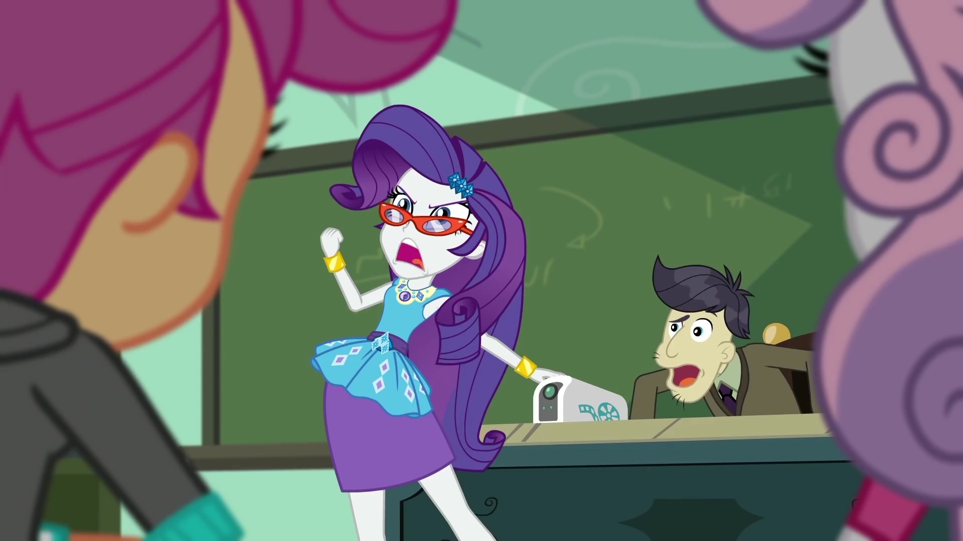 #2989749 - safe, screencap, cranky doodle donkey, rarity, scootaloo ...