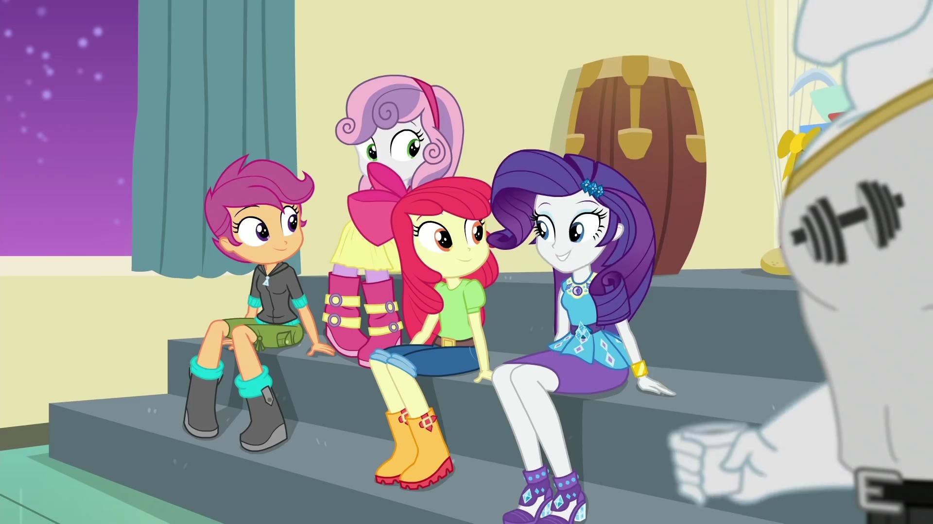 #2989810 - safe, screencap, apple bloom, bulk biceps, rarity, scootaloo ...