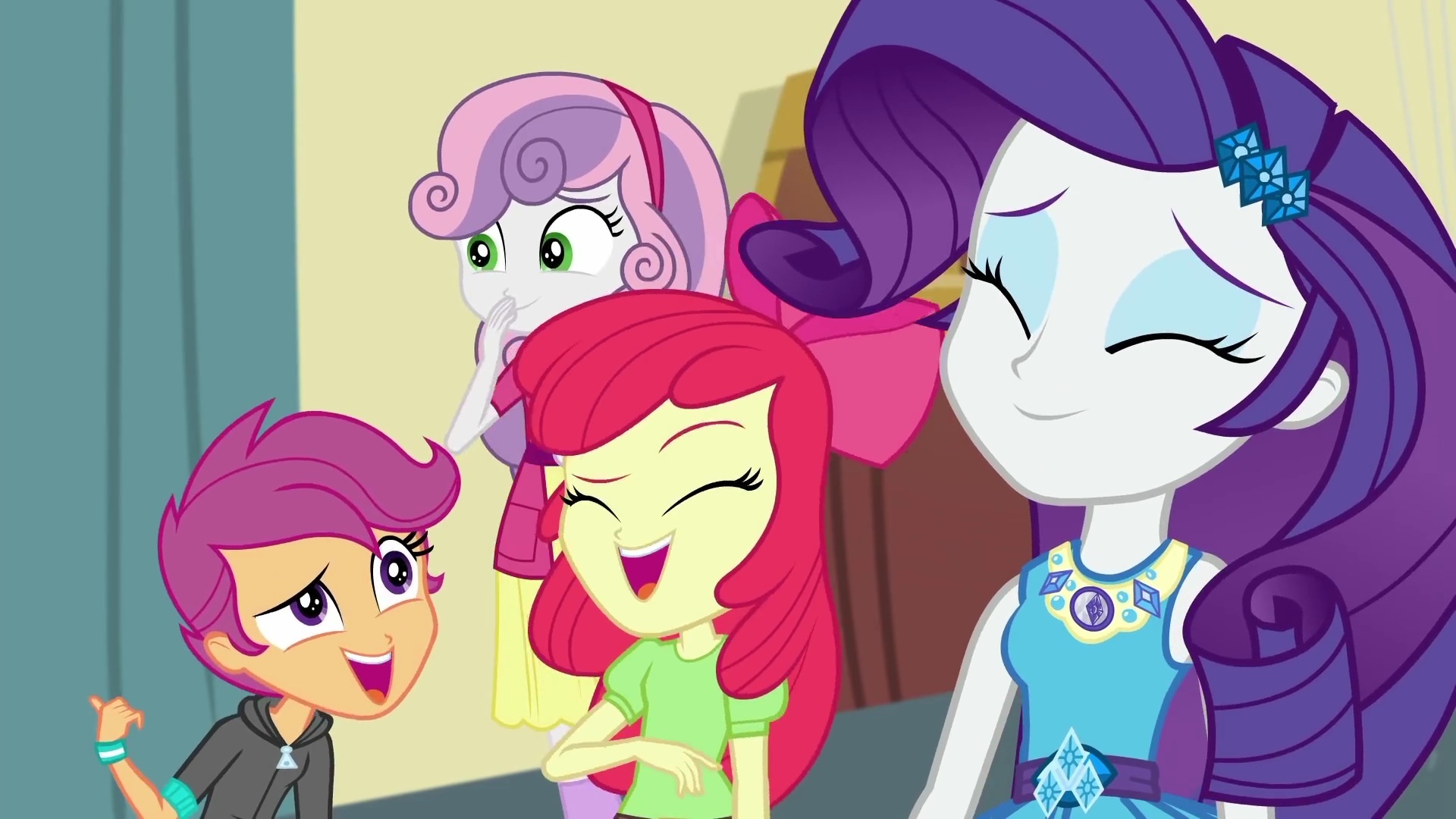 #2989815 - safe, screencap, apple bloom, rarity, scootaloo, sweetie ...