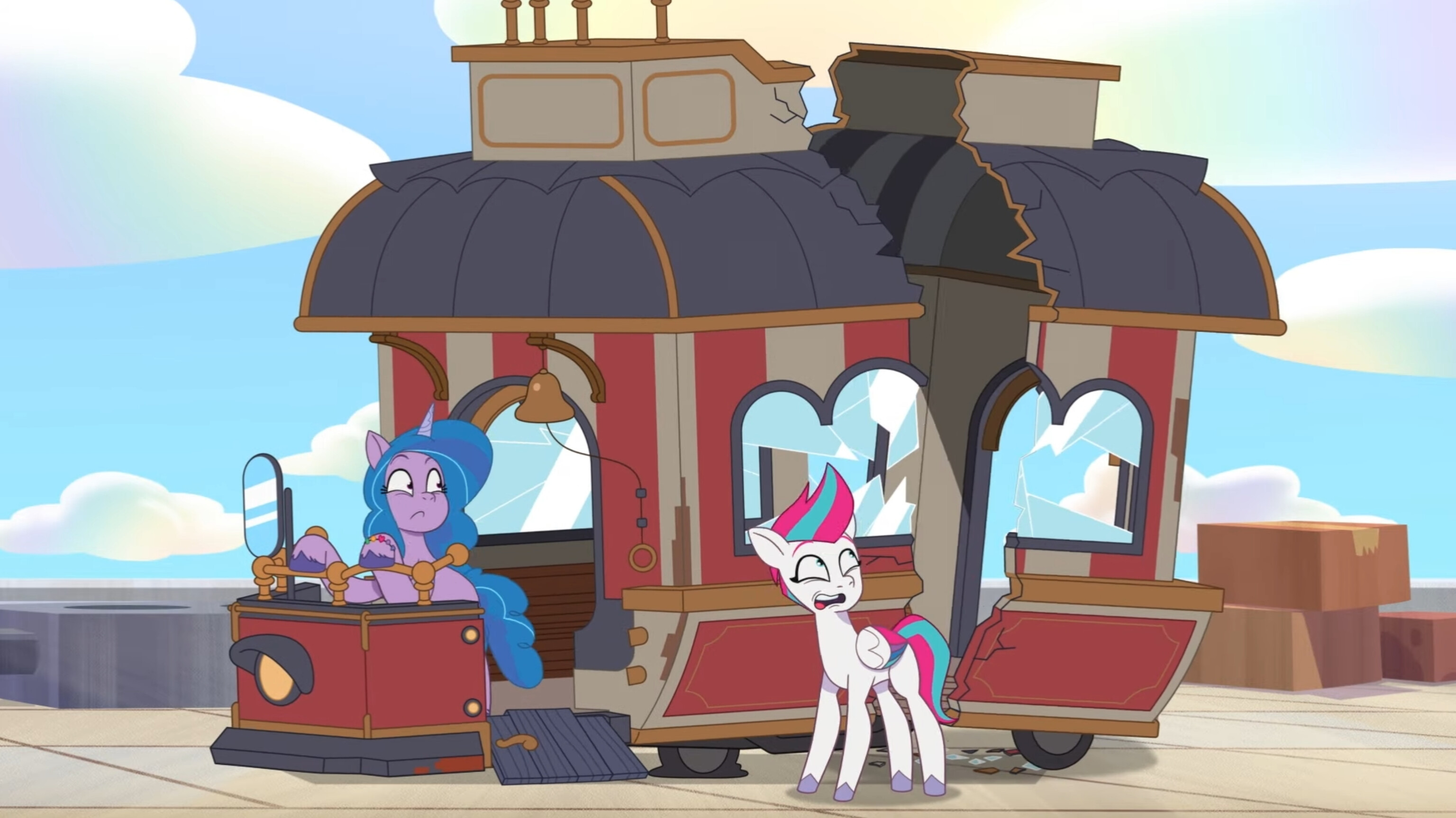 #2989910 - safe, screencap, izzy moonbow, zipp storm, pegasus, pony ...