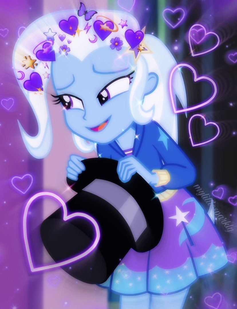 #2990532 - safe, artist:mylittlesparkly, edit, trixie, human, equestria ...