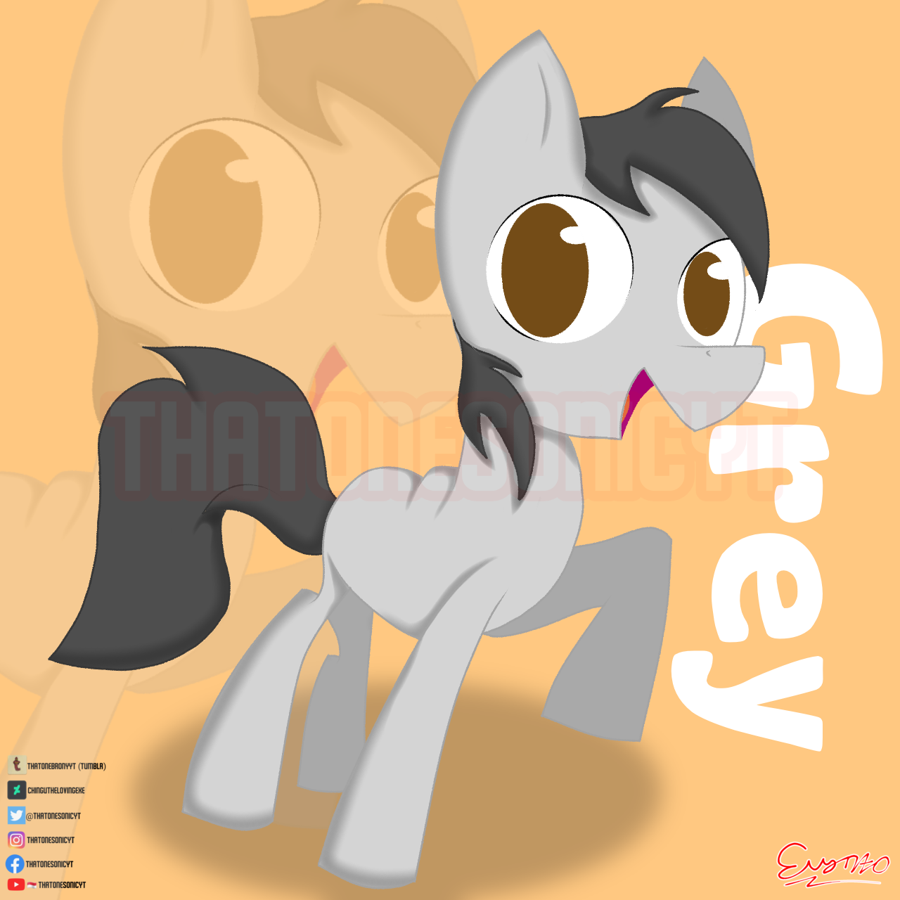 #2991005 - safe, artist:thatonesonicyt, oc, oc only, earth pony, art, ibispaint x, orange ...